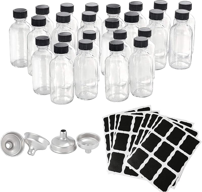 12pack 2oz Glass Bottles with Caps 60ml Wellness Shot Container,Sample ...