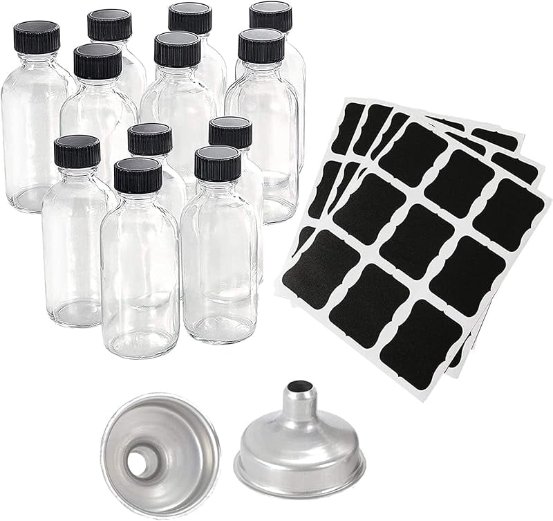 12pack 2oz Glass Bottles with Caps 60ml Wellness Shot Container,Sample ...