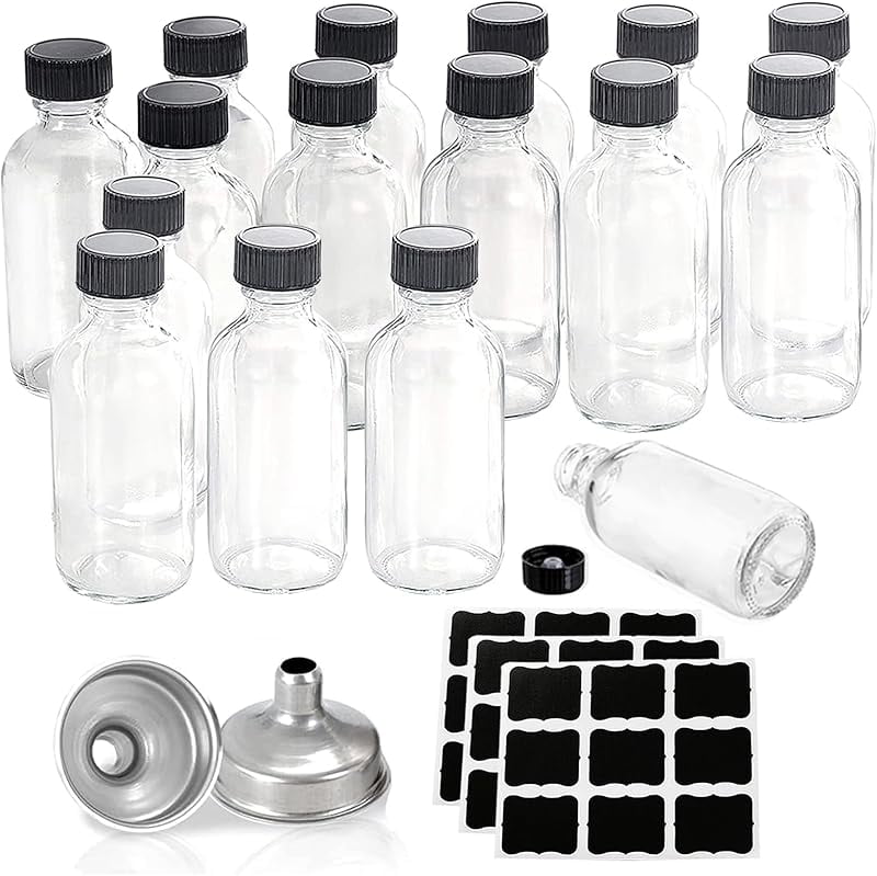 12pack 2oz Glass Bottles with Caps 60ml Wellness Shot Container,Sample ...