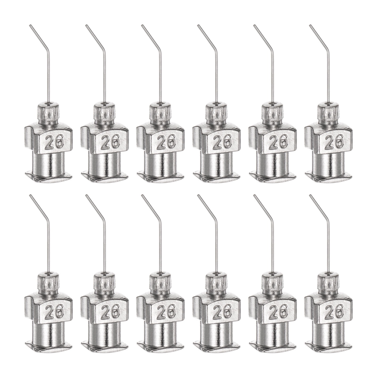 12pack Dispensing Needles, 26G 1/2" Stainless Steel Blunt Tip Bent ...