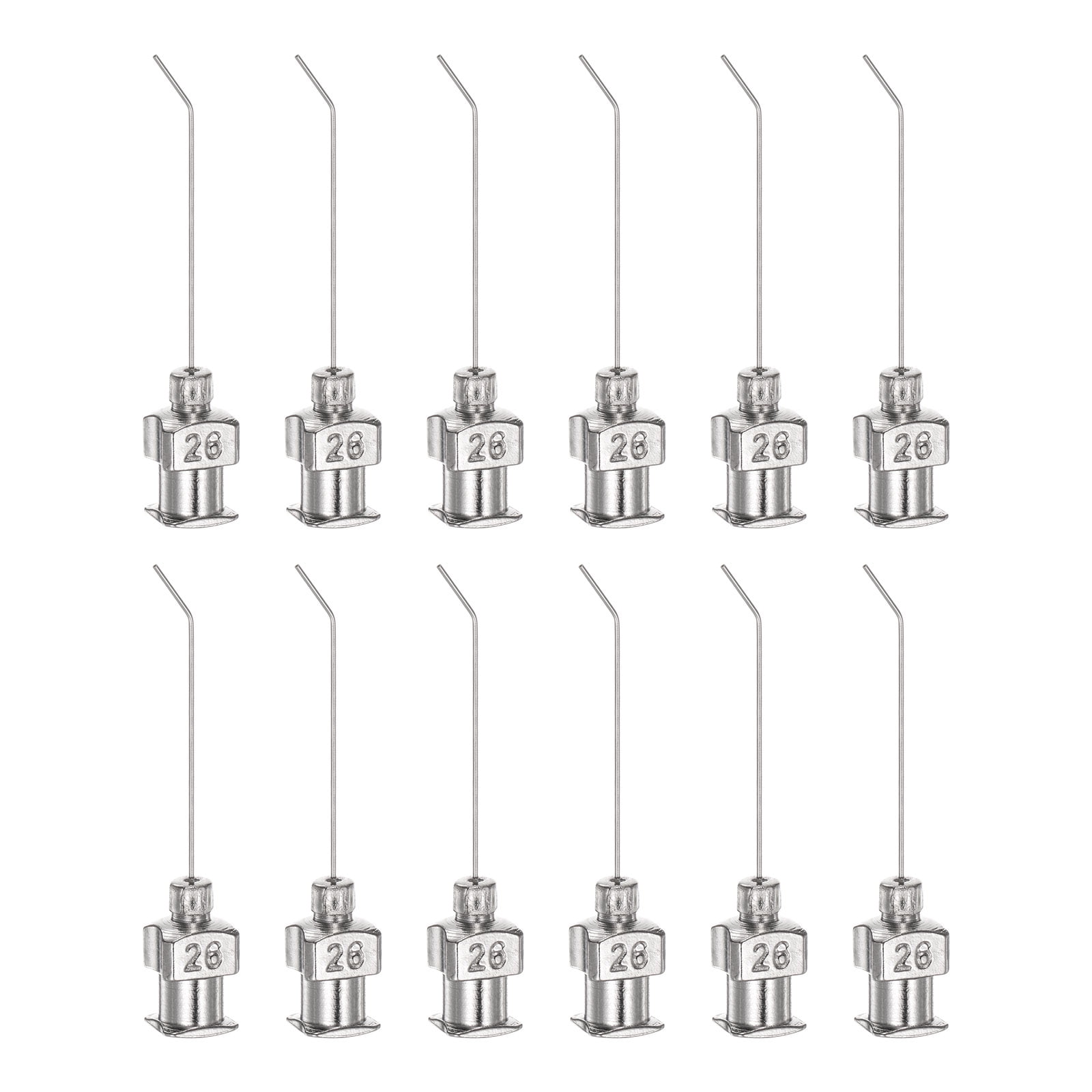 12pack Dispensing Needles, 26G 1" Stainless Steel Blunt Tip Bent ...