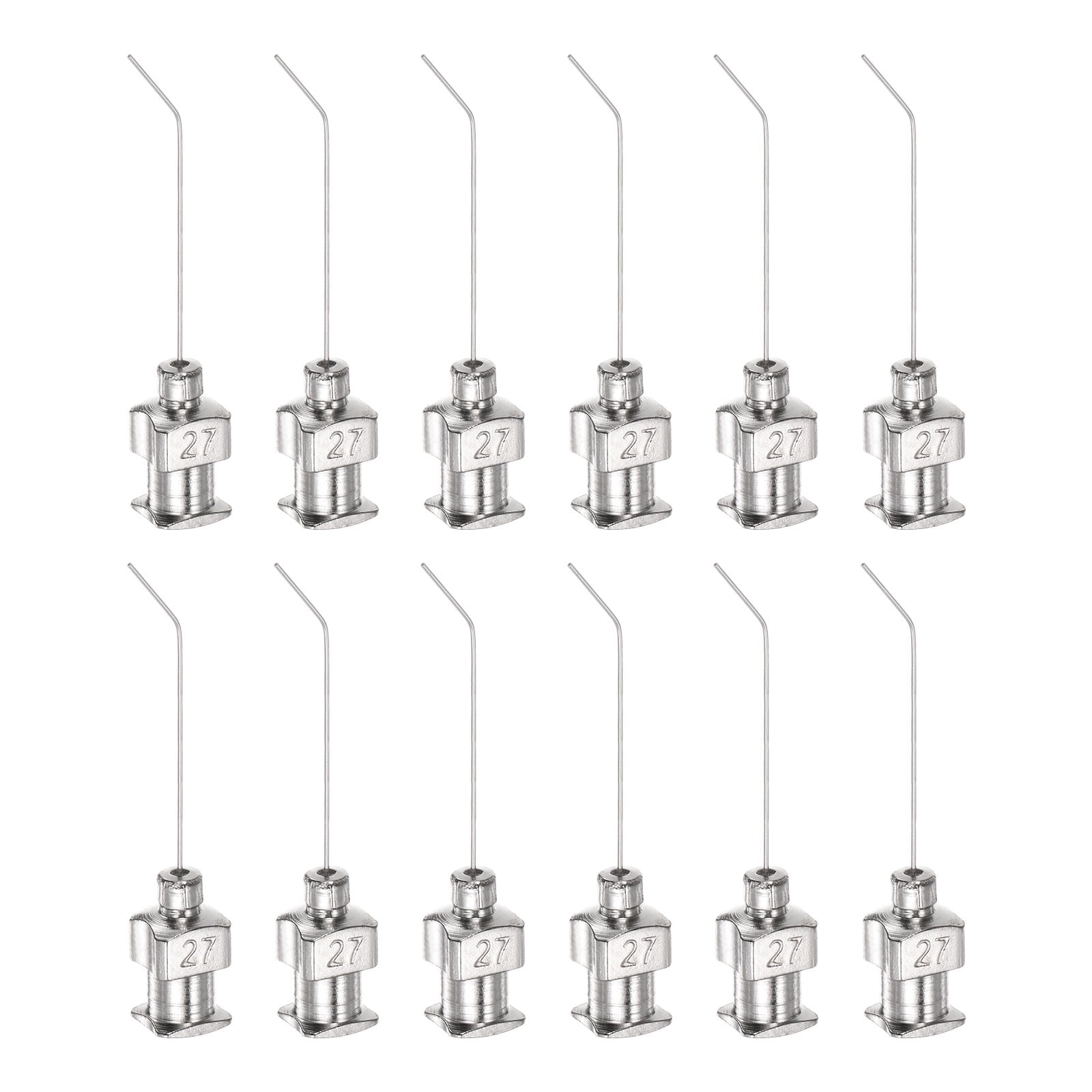 12pack Dispensing Needles, 27G 1" Stainless Steel Blunt Tip Bent ...