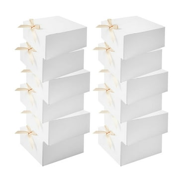 12Pack White Gift Boxes with Lids, 12×9.8×3.1 Inch Gift Box with Ribbon ...