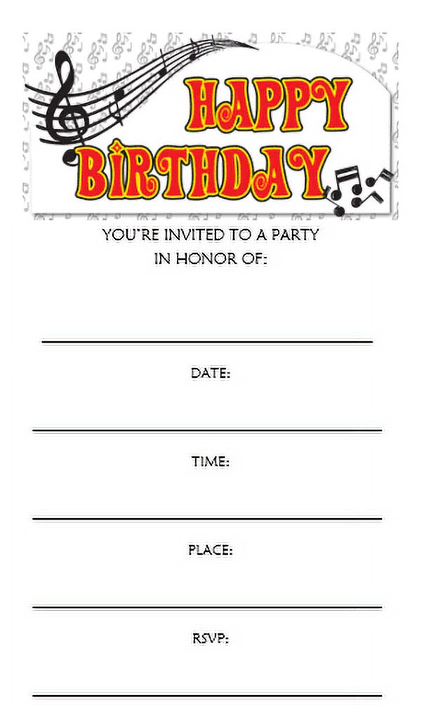 12pack Music Notes Invitation Cards with Envelopes - Walmart.com