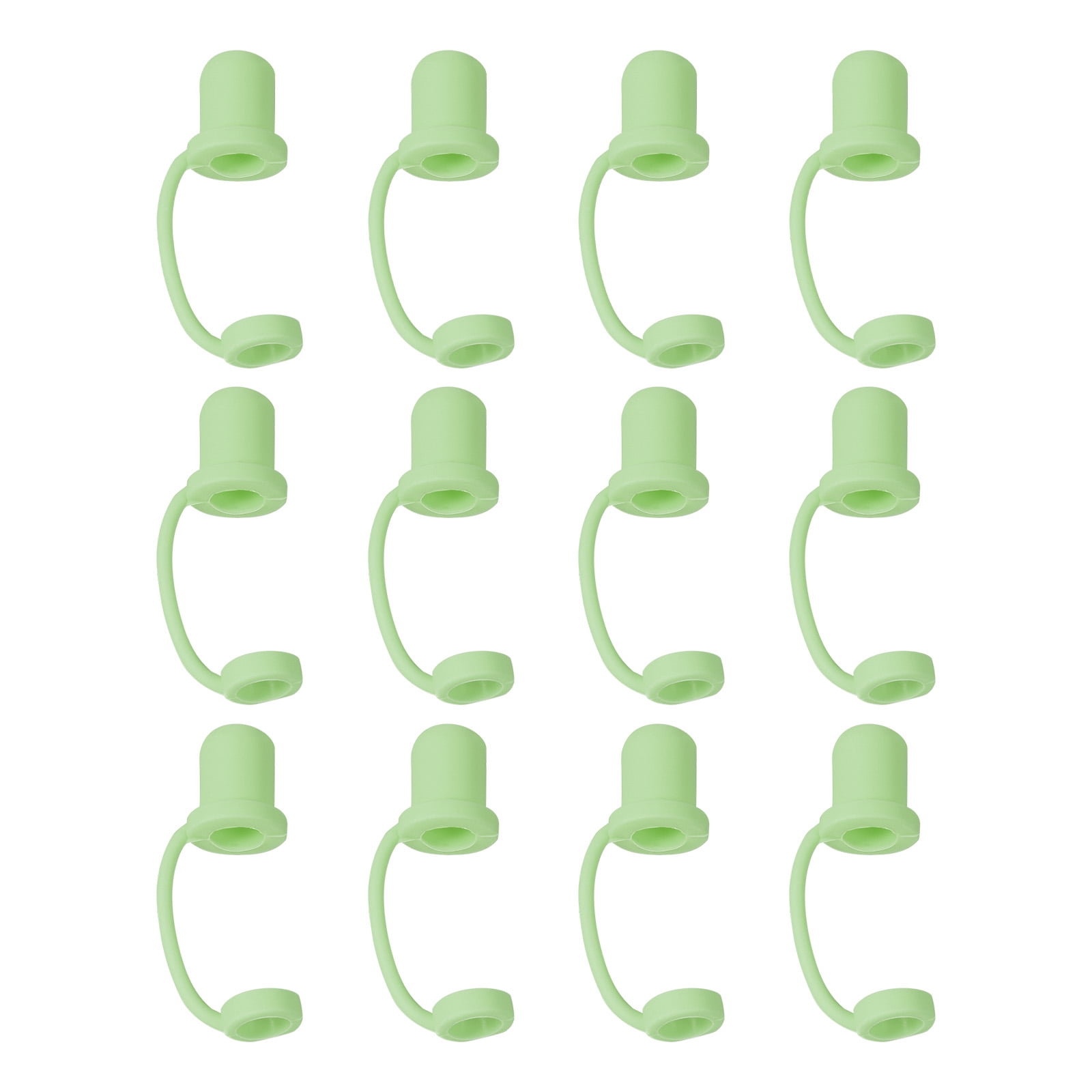 12pack Straw Cover Cap, Green Silicone Straw Tips Cover Fits 8-10mm OD ...