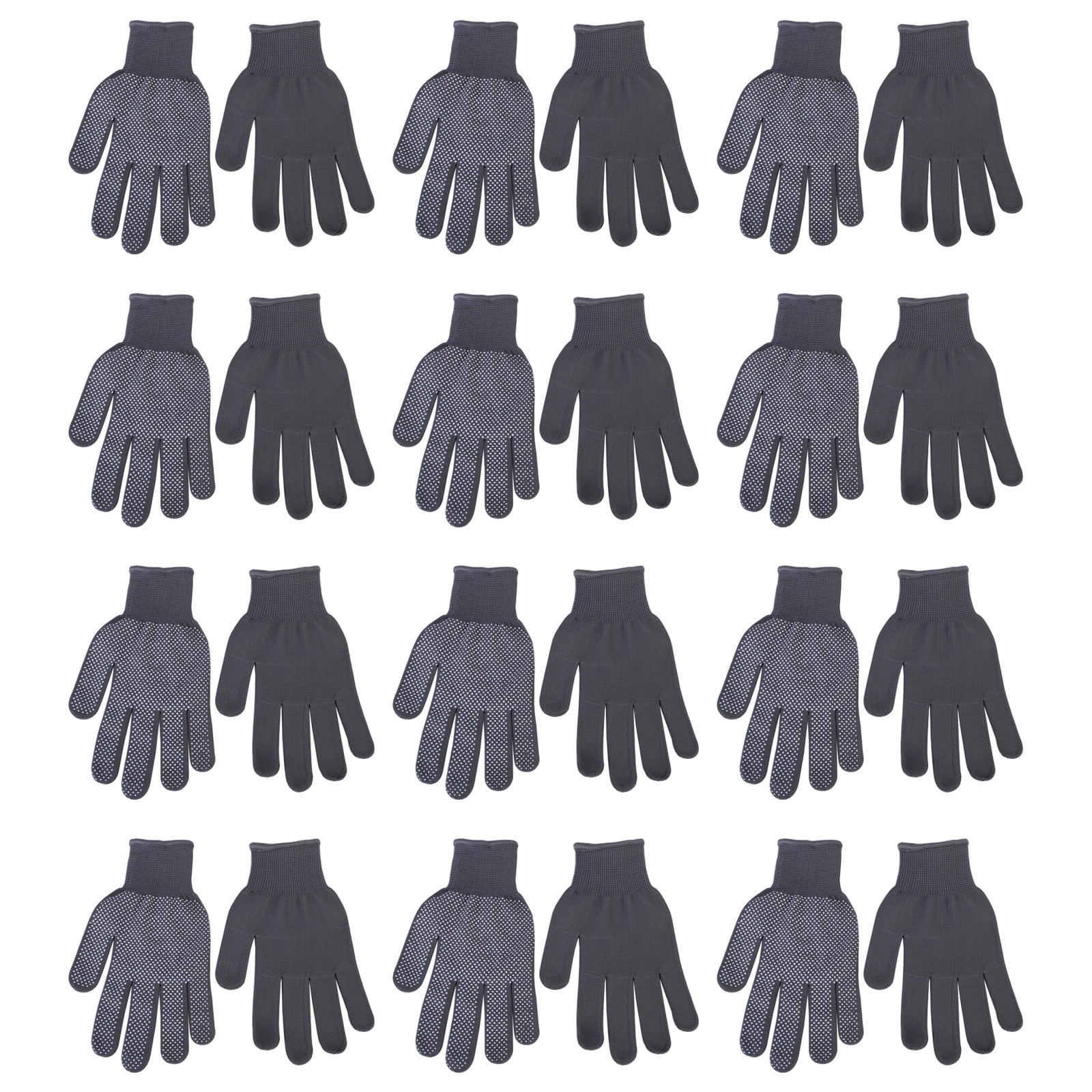 12pair Single Side Working Gloves Polyester Cotton Work Gloves with ...