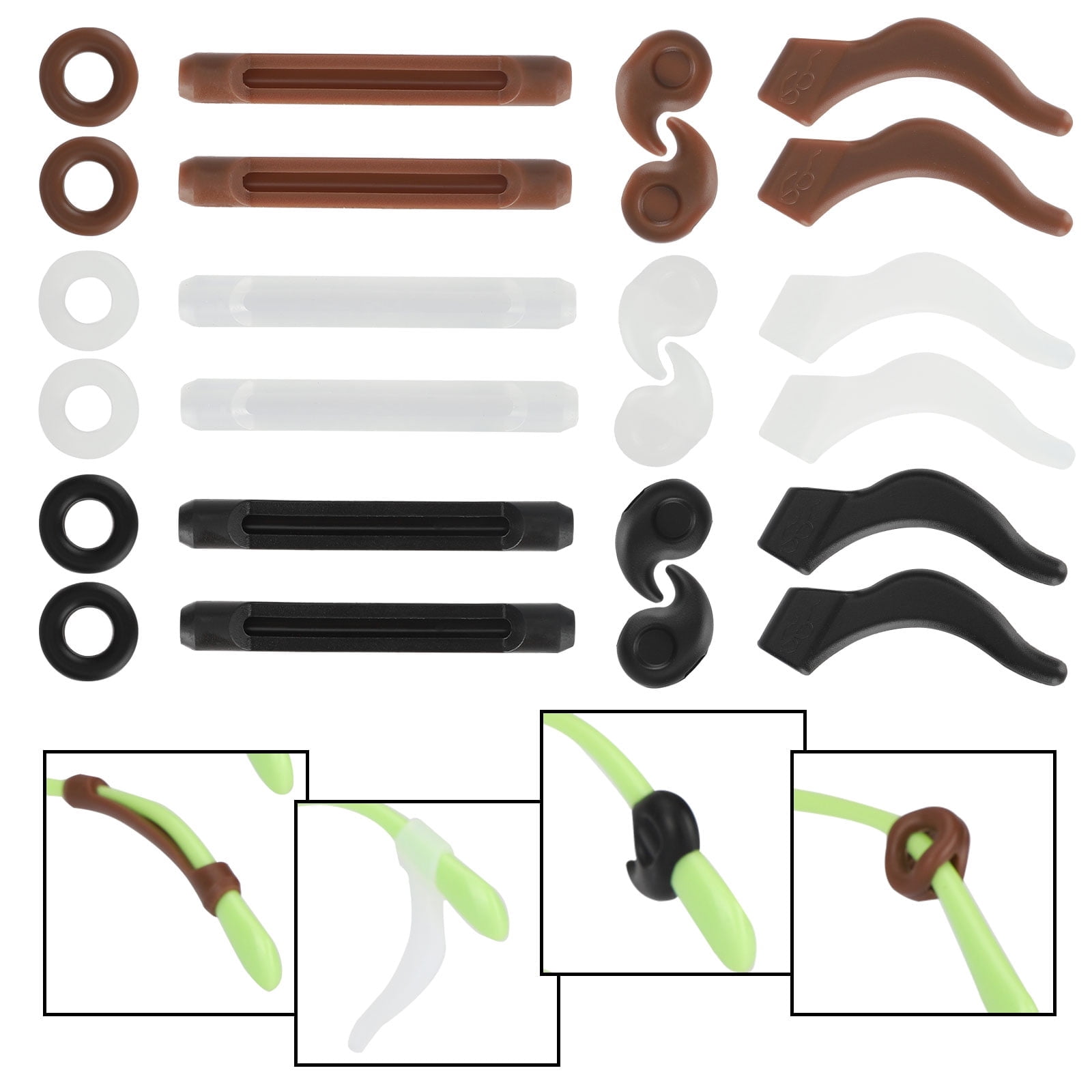 12pairs Glasses Retainers - Silicone Eyeglass Ear Grip Hooks, Glasses ...