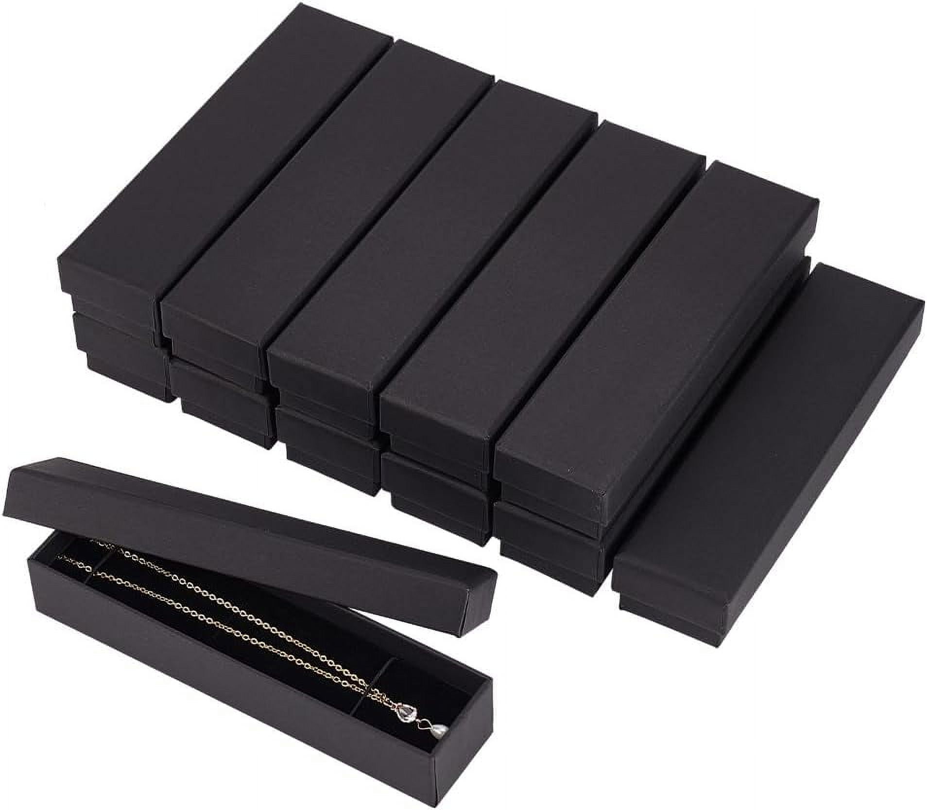 12pc 12 Pack Black Necklace Cardboard Jewellery Box 7x1.7x1.3" Kraft ...