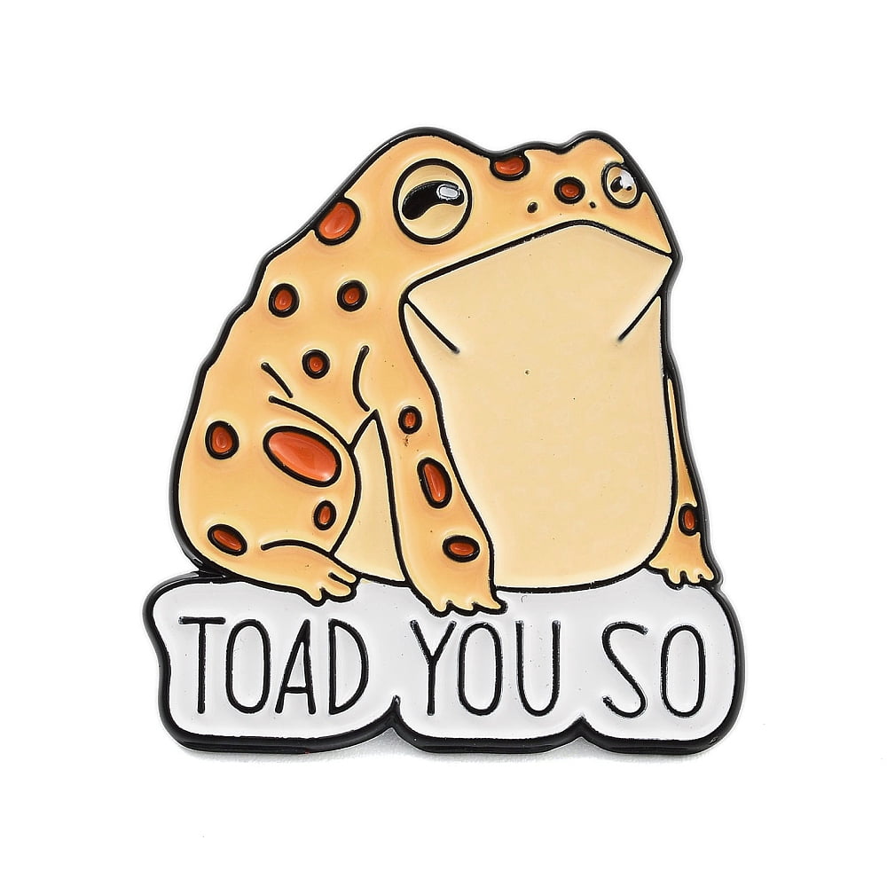 12pc Animal Black Alloy Brooches TOAD YOU SO Enamel Pins for Backpack ...