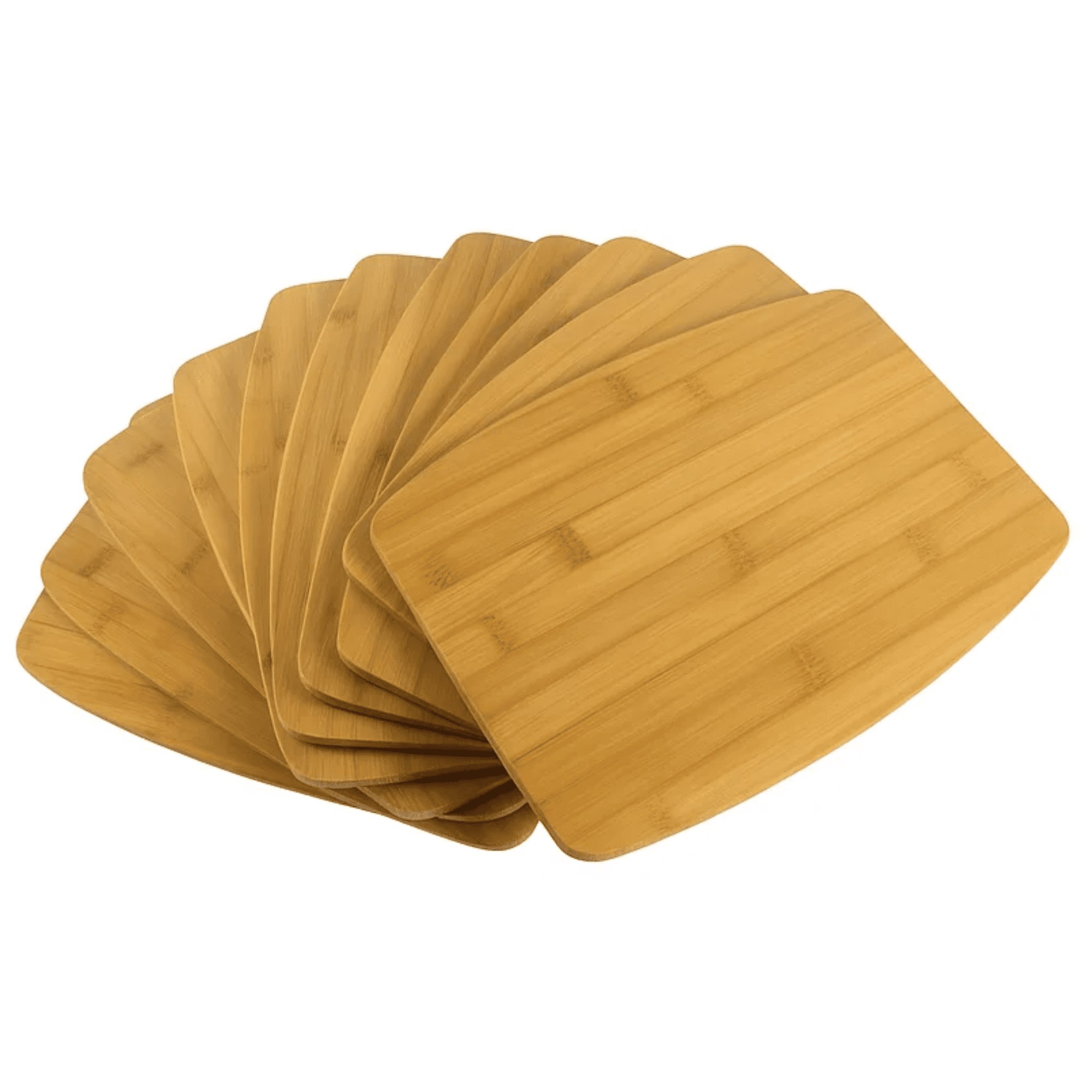 12pc Bulk 12X9" Round Edge Bulk Plain Bamboo Serving Tray, Platter ...
