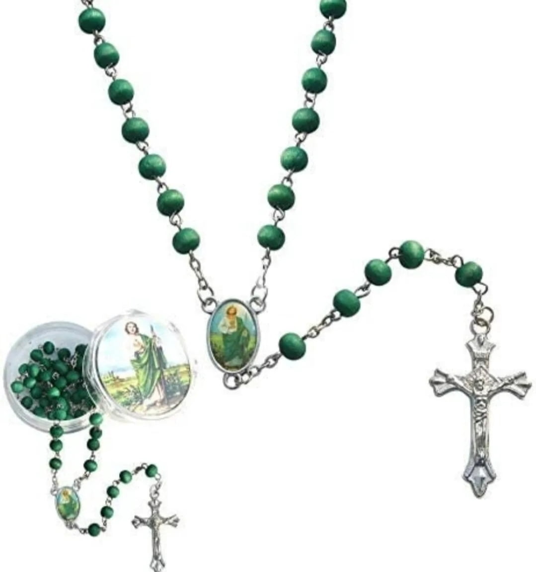 12pc Crystal Saint Jude Rosary Perfect for First Communions , Baptism ...