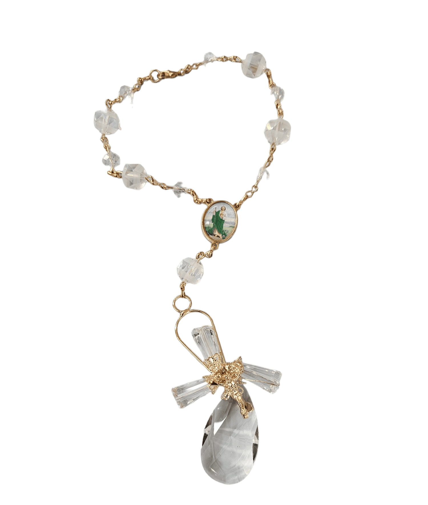 12pc Crystal Saint Jude Rosary Perfect for First Communions , Baptism ...