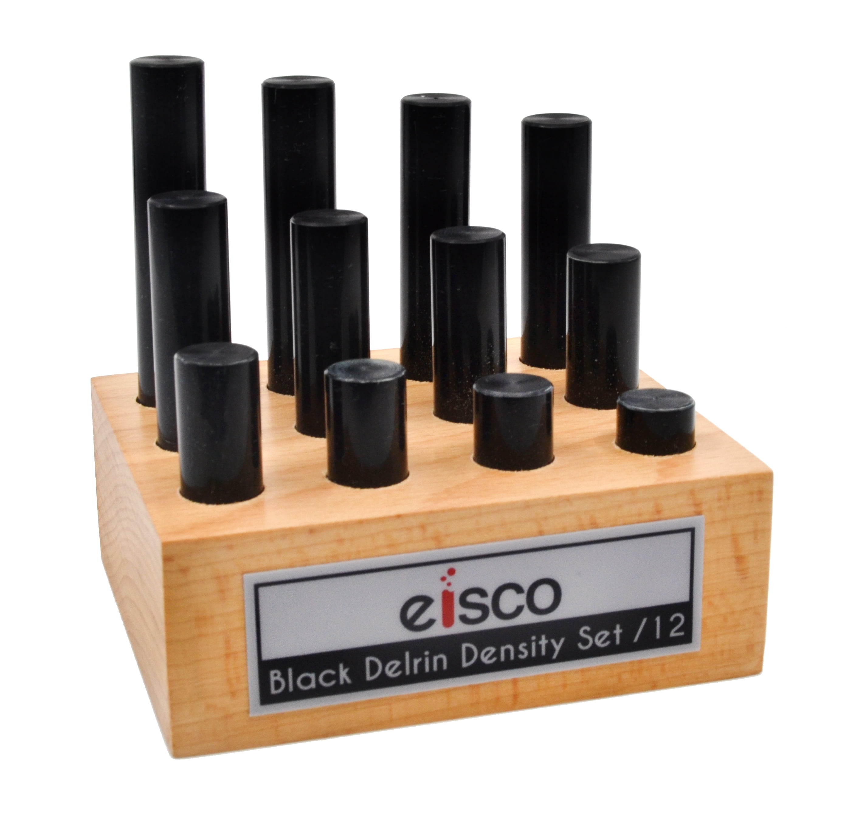 12pc Cylindrical Bars Density Set, Black Derlin - Various Lengths ...