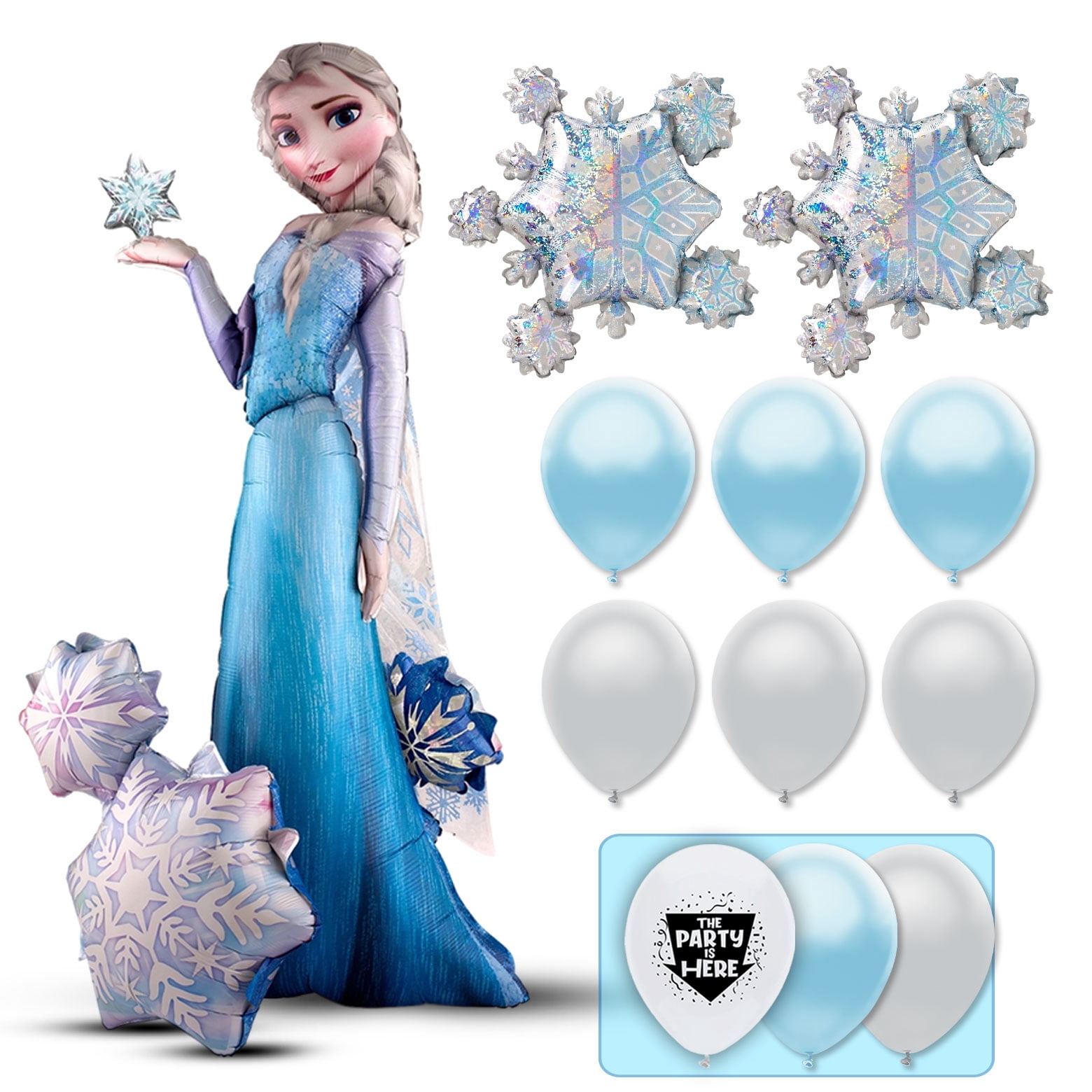 12pc Frozen Balloons Bouquet Kit with 57” Elsa Airwalker Jumbo Balloon ...
