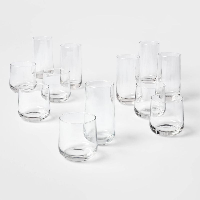 12pc Glass Double Old Fashion and Highball Glasses Set -: Drinking ...