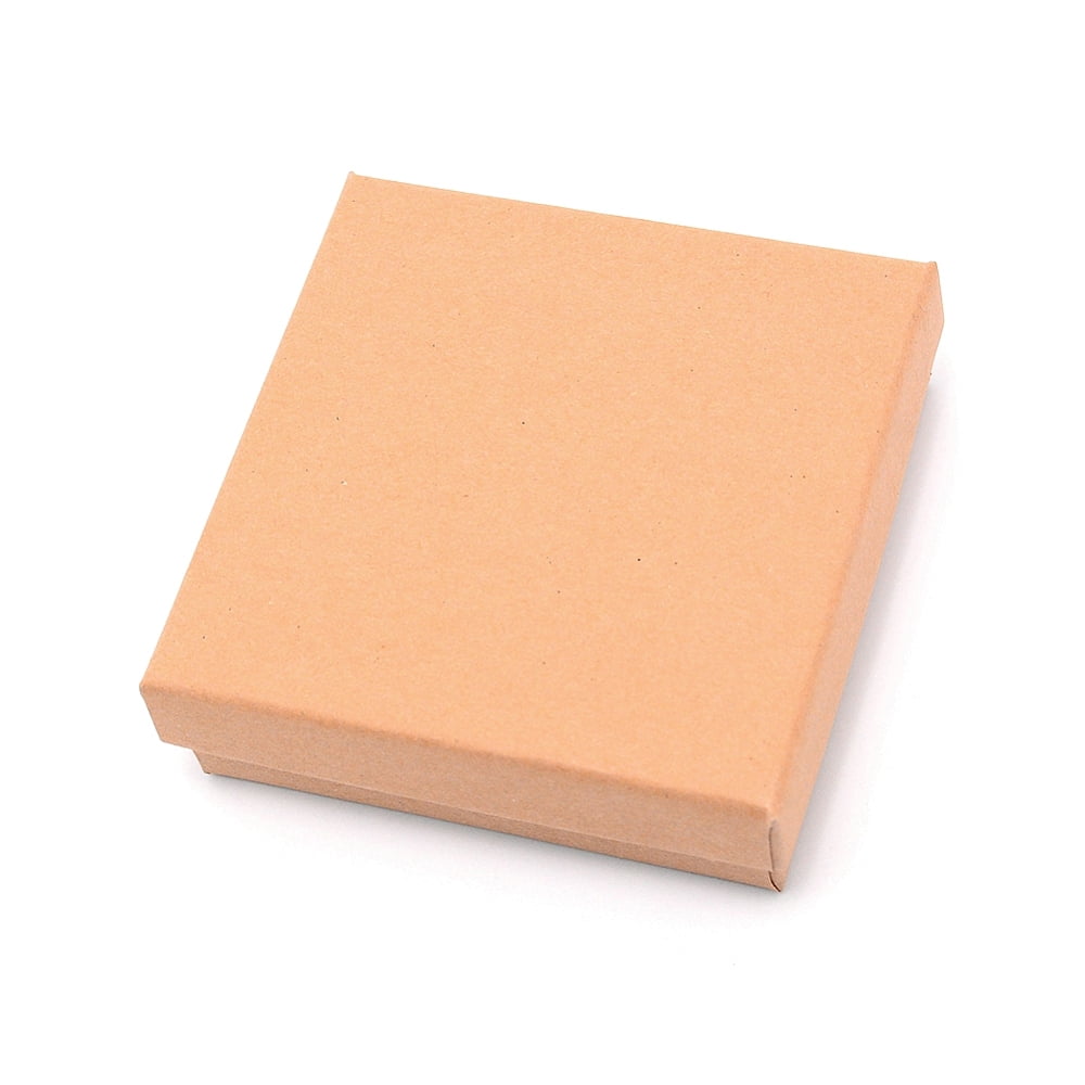 12pc Kraft Paper Jewelry Boxes with Black Sponge Inside Square ...