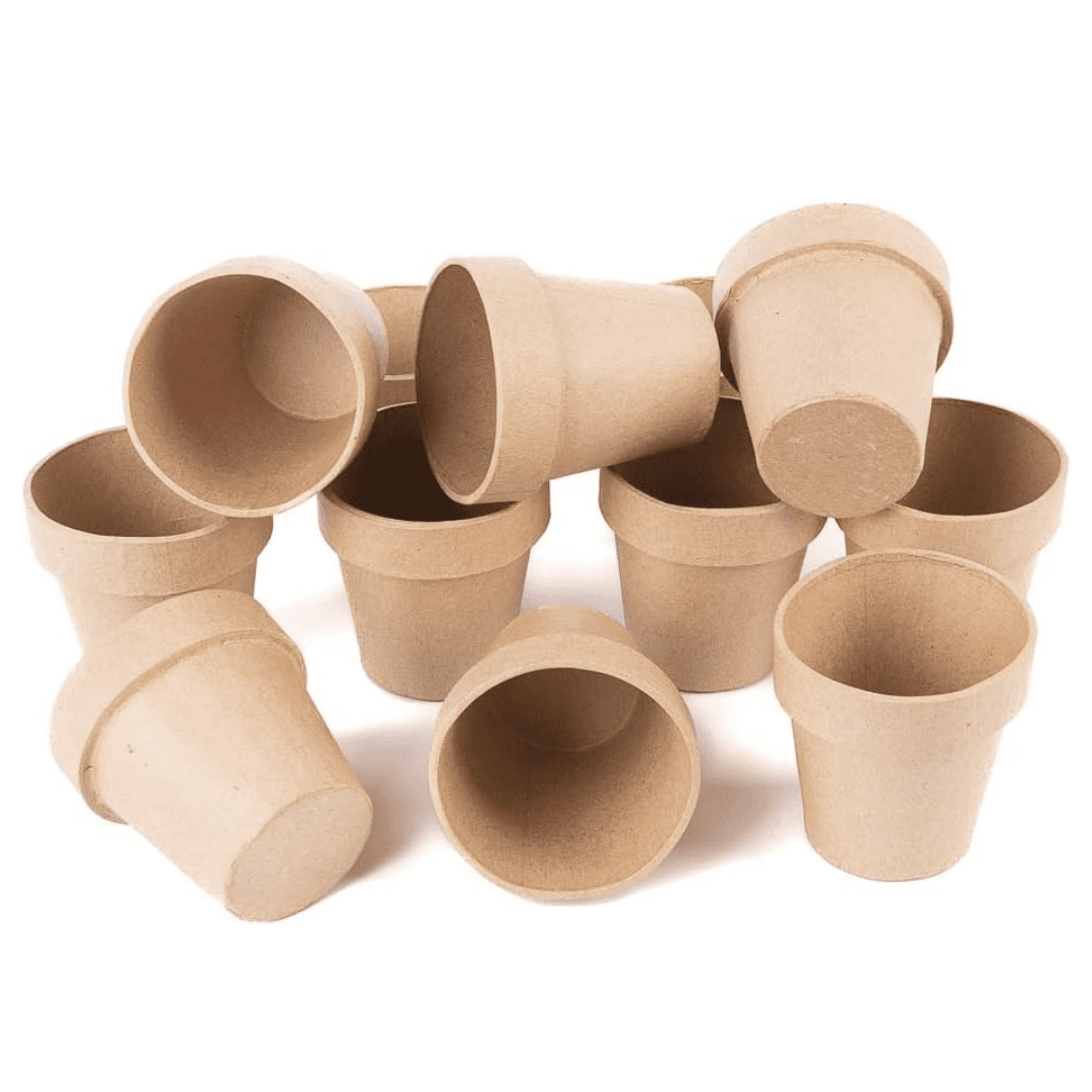 12pc Kraft Paper Mache Flower Pots - for Easter, Spring, or Mothers Day ...