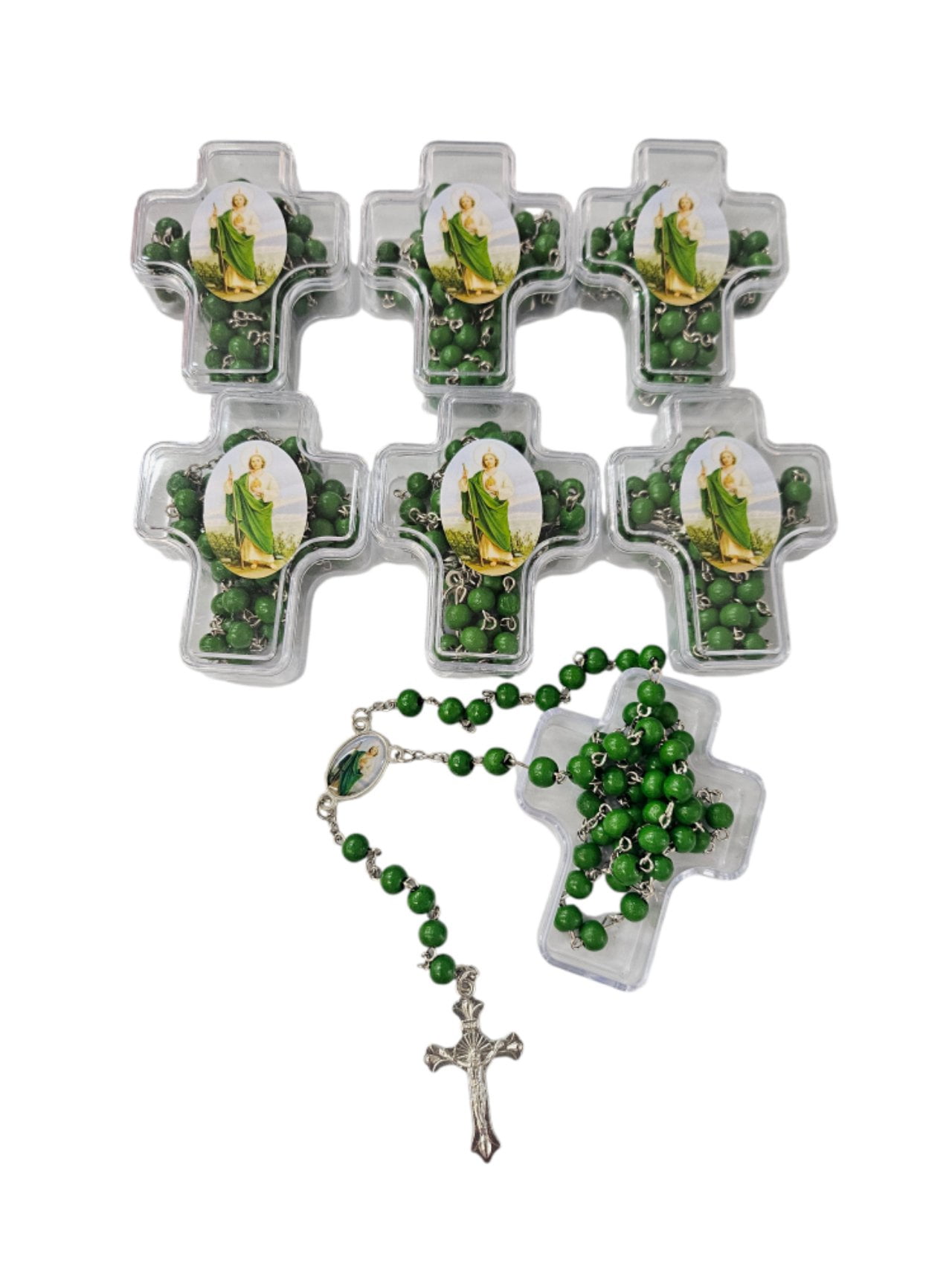 12pc Mini Crystal Saint Jude Rosary with Gift Bag Perfect for First ...