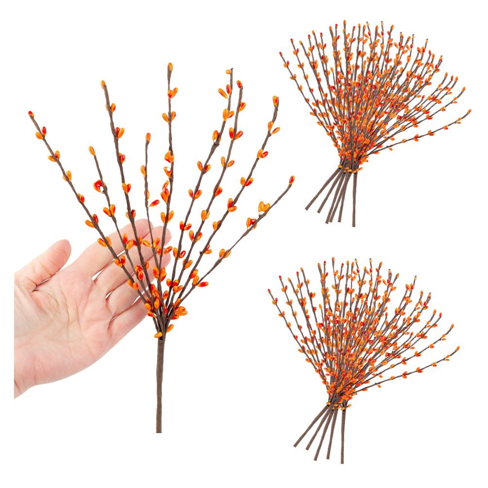 12pc Orange Pip Berry Sprays - for Thanksgiving and Fall Floral Work ...