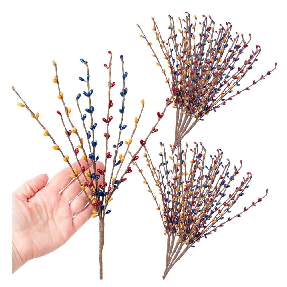 12pc Patriotic Pip Berry Sprays - for Rustic, Americana Floral Work ...