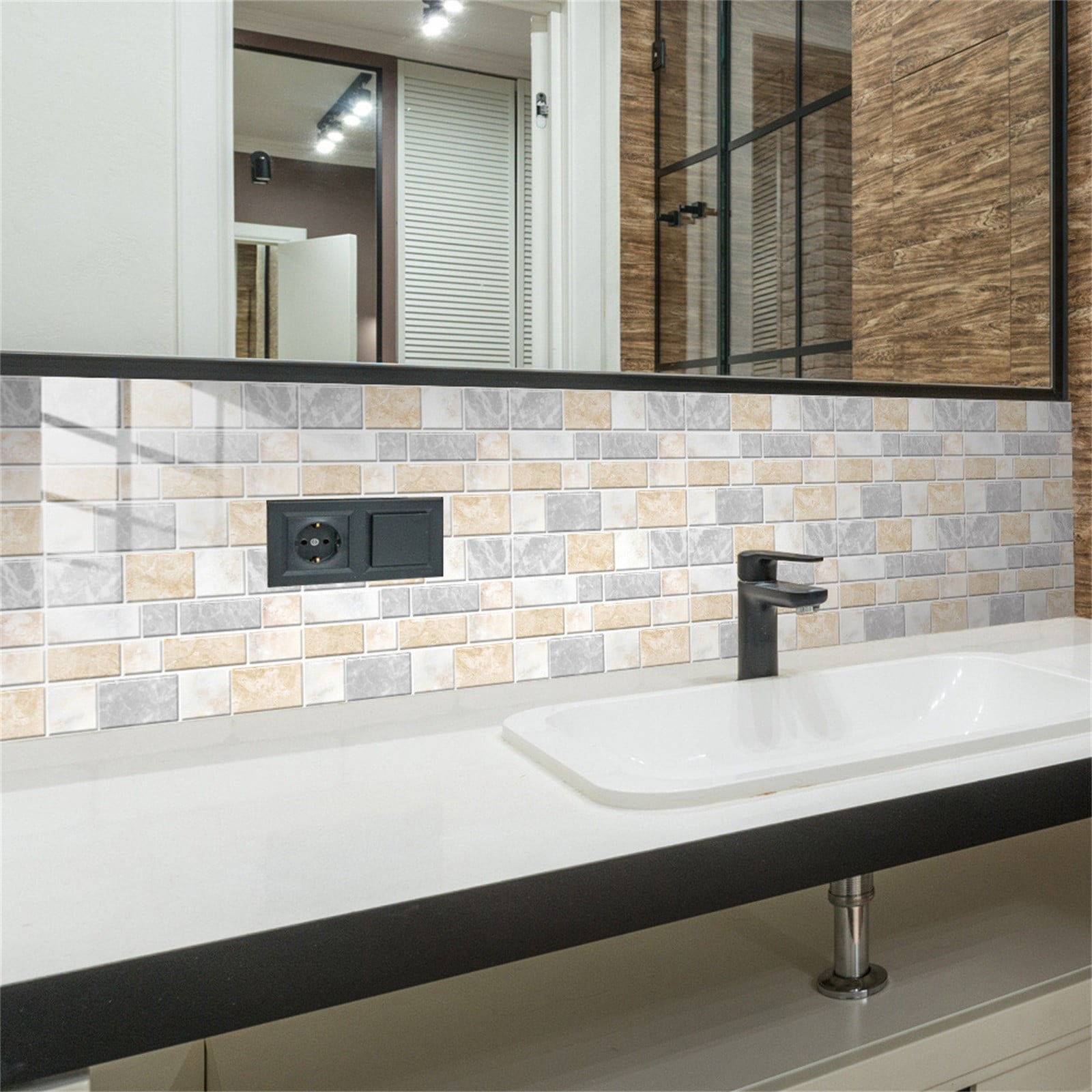 12pc Peel And Stick Ceramic Tile Paste 3D Lattice Ceramic Tile Paste ...