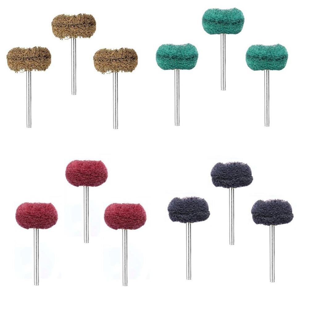 12pc Polishing Bit Drill Grinding Head Abrasive Brush Nylon Buffing ...