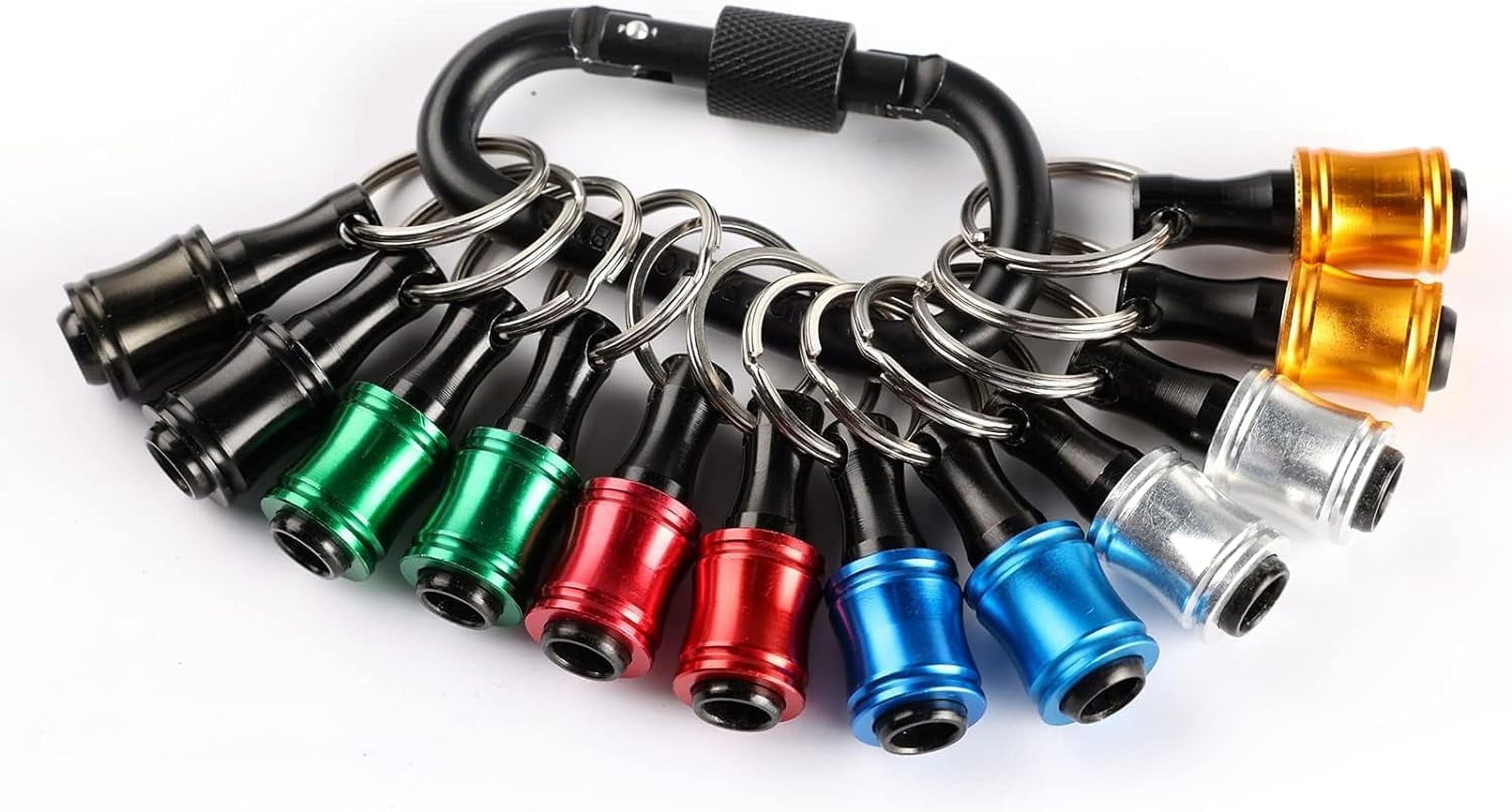 12pc Portable Bit holder Key chain, 1/4 inch Hex Shank Screwdriver Bit ...