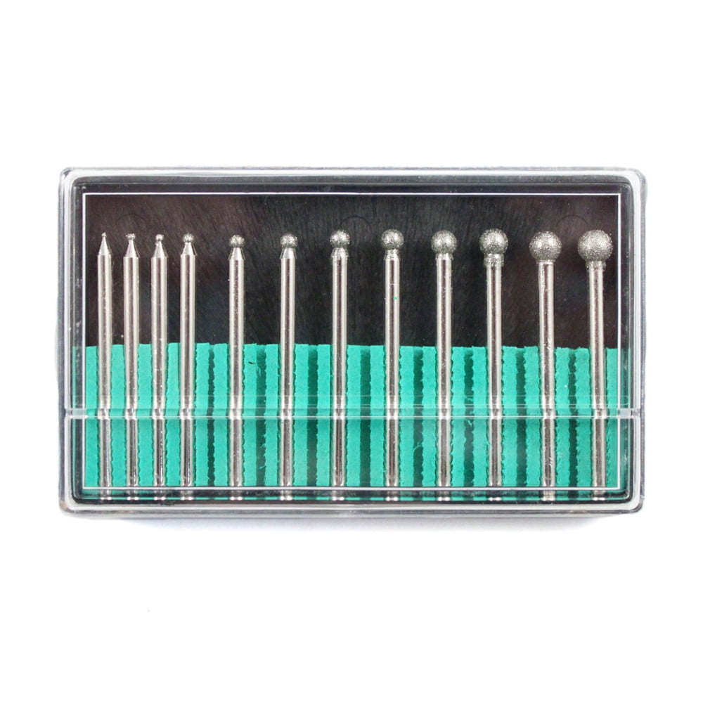 12pc Universal Diamond Burr Bit Set 1/8" Shank For Rotary Tool 150 Grit ...