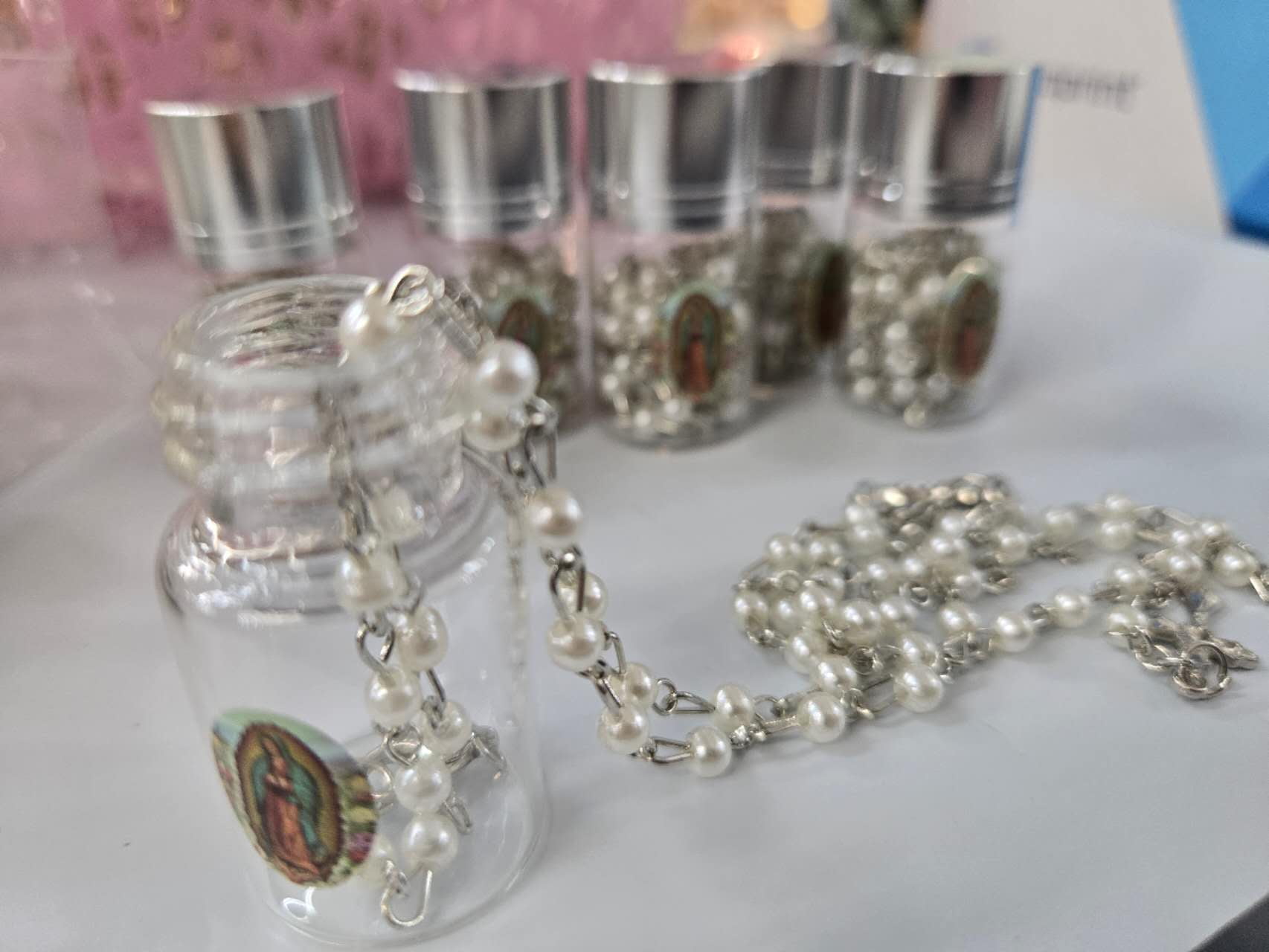12pc Virgen De Guadalupe, Rosarios Blancos De Madera Para Recuerdos De ...