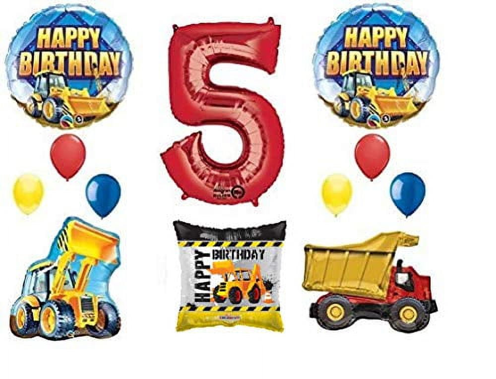 12pc new BALLOON set 5th fifth BIRTHDAY party ultimate CONSTRUCTION ...
