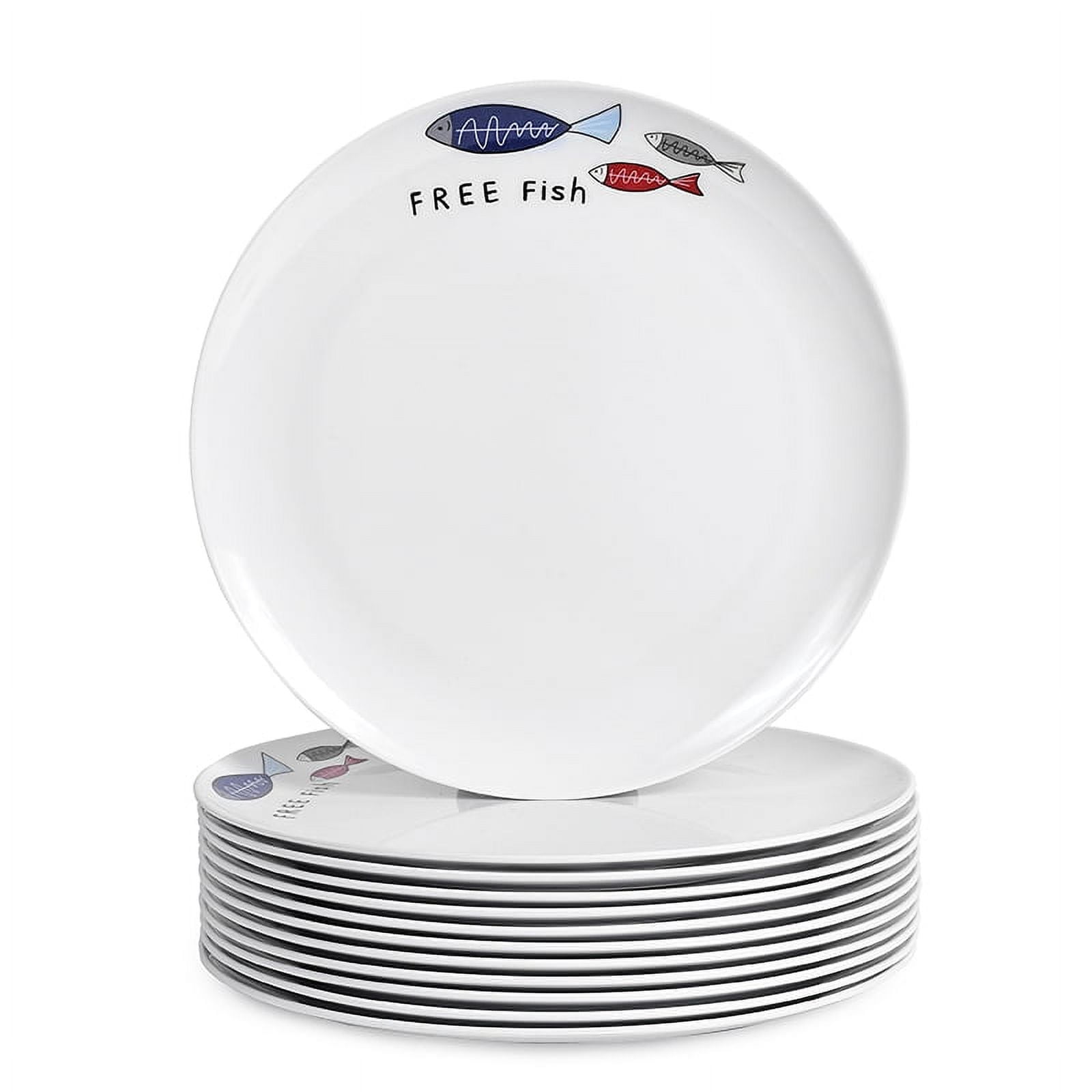 Cynnix 12pcs 10" Melamine Dinner Plate Set, Lightweight, Unbreakable ...