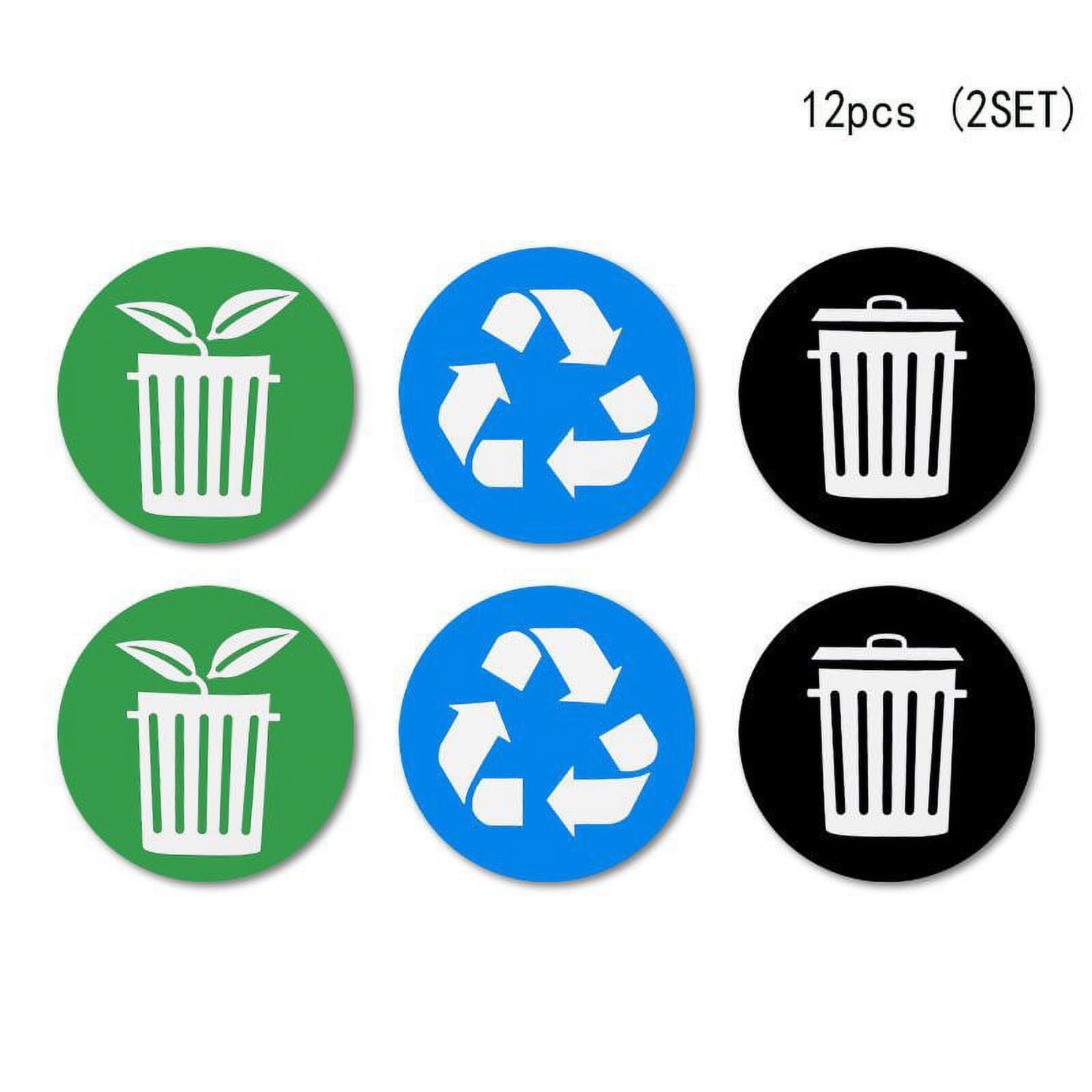 12pcs 10CM PVC Recycle Trash Bin Sticker Vinyl Sticker Decals Garbage ...