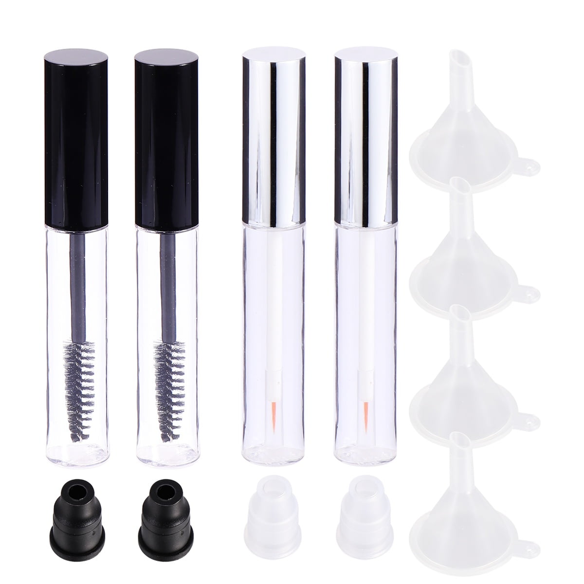 12pcs 10ml Empty Clear Lip Tube Eyeliner Tube Mascara Tube Funnel Set ...