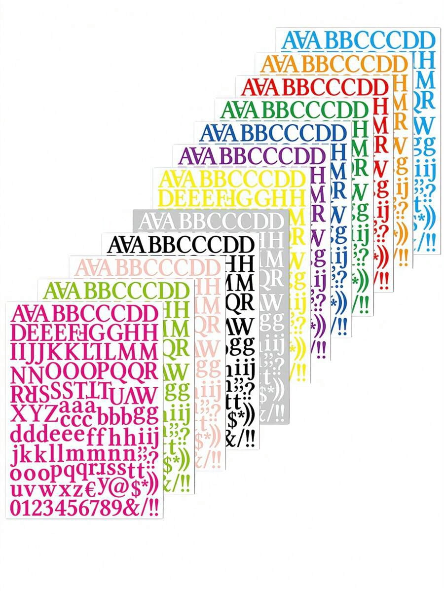 12pcs 12-Color English Alphabet & Number Graffiti Stickers - Perfect ...
