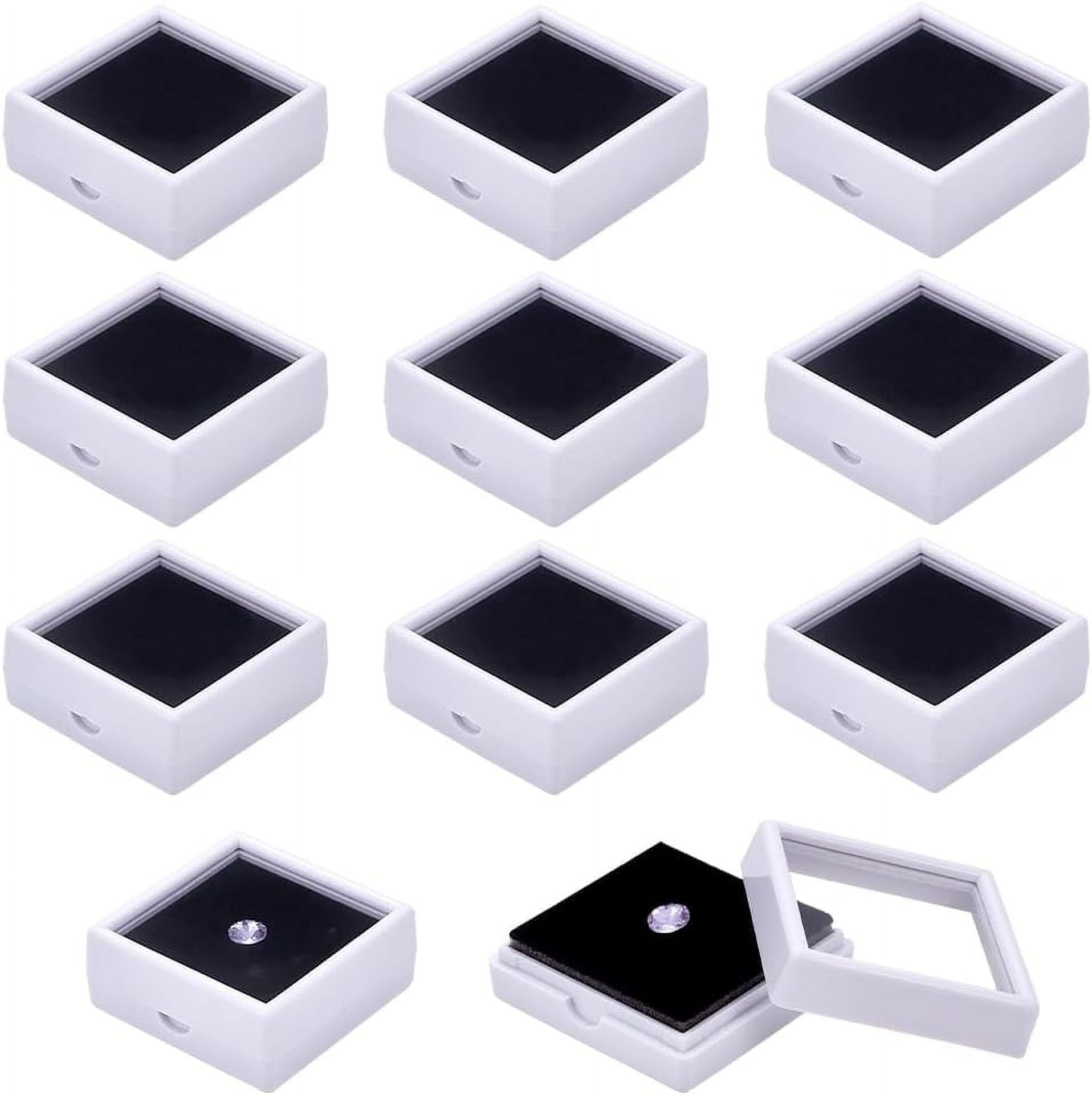 12pcs 12 Pack Gemstone Display Box White Diamond Display Case Jewelry ...