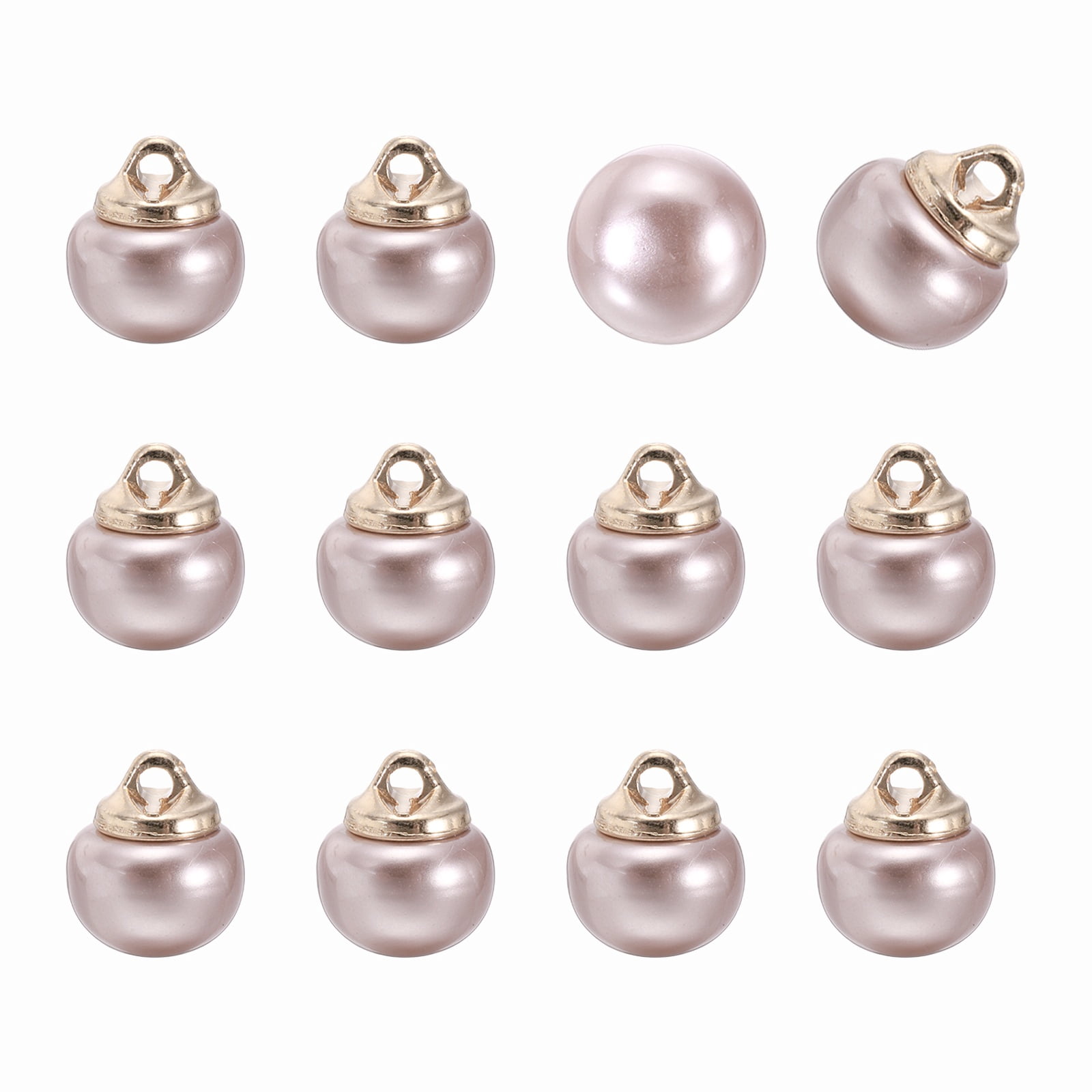 12pcs 16L Round Faux Pearl Buttons 10mm 3/8" Gold Metal Shank Sewing ...
