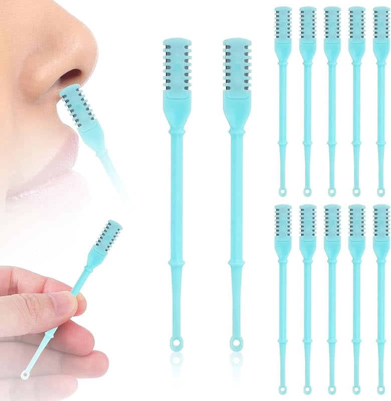 12pcs 2 in 1 Nasal Hair Cutter, 360 Rotating Nose Hair Trimmer for Men ...