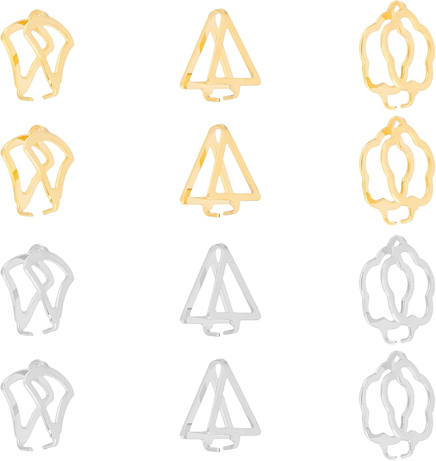 12pcs 2 Colors Fan and Plum Blossom and Triangle Pendant Bails 304 ...