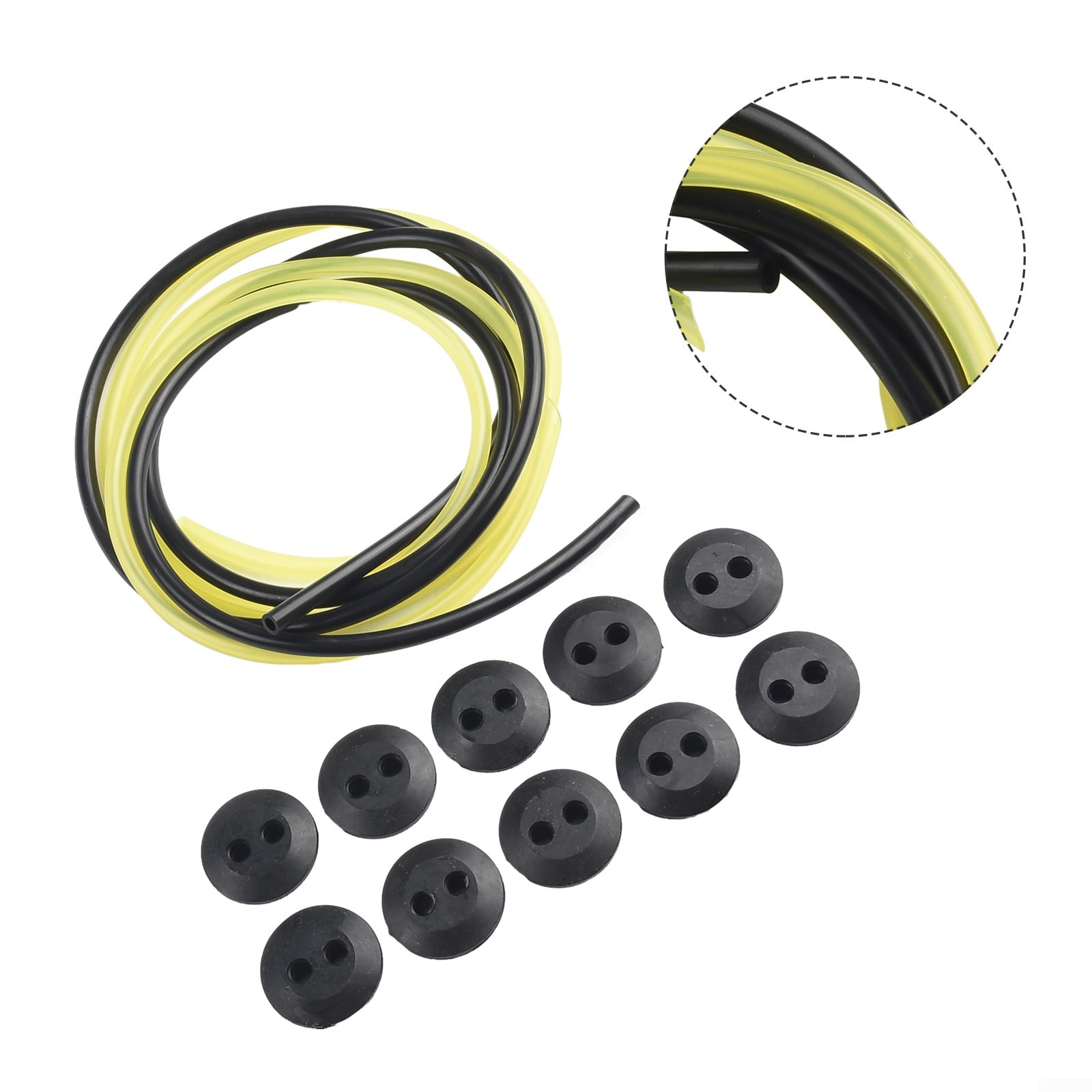 12pcs 2 Holes Fuel Tank Grommet Rubber With Fuel Line Pipe For Brush ...