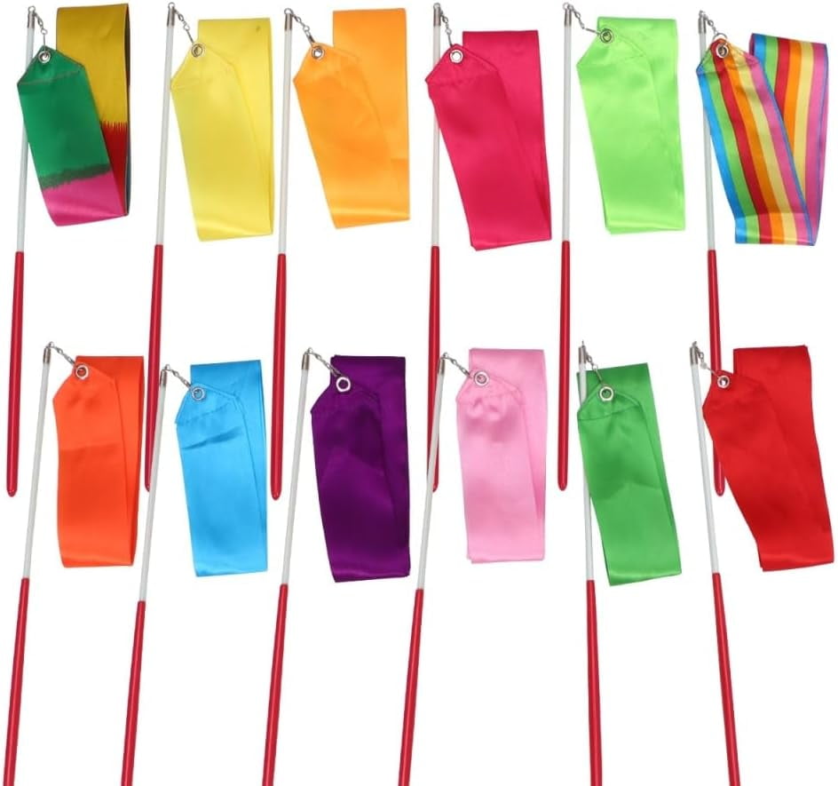 12pcs 2 Worship Flags For Ribbon Sarahs Silks Ribbon Dancer Wand Gym ...