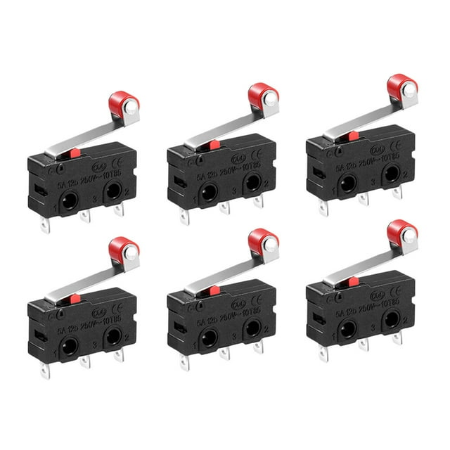 12pcs 250V 5A SPDT 1NO 1NC Momentary Hinge Roller Lever Micro Switches ...