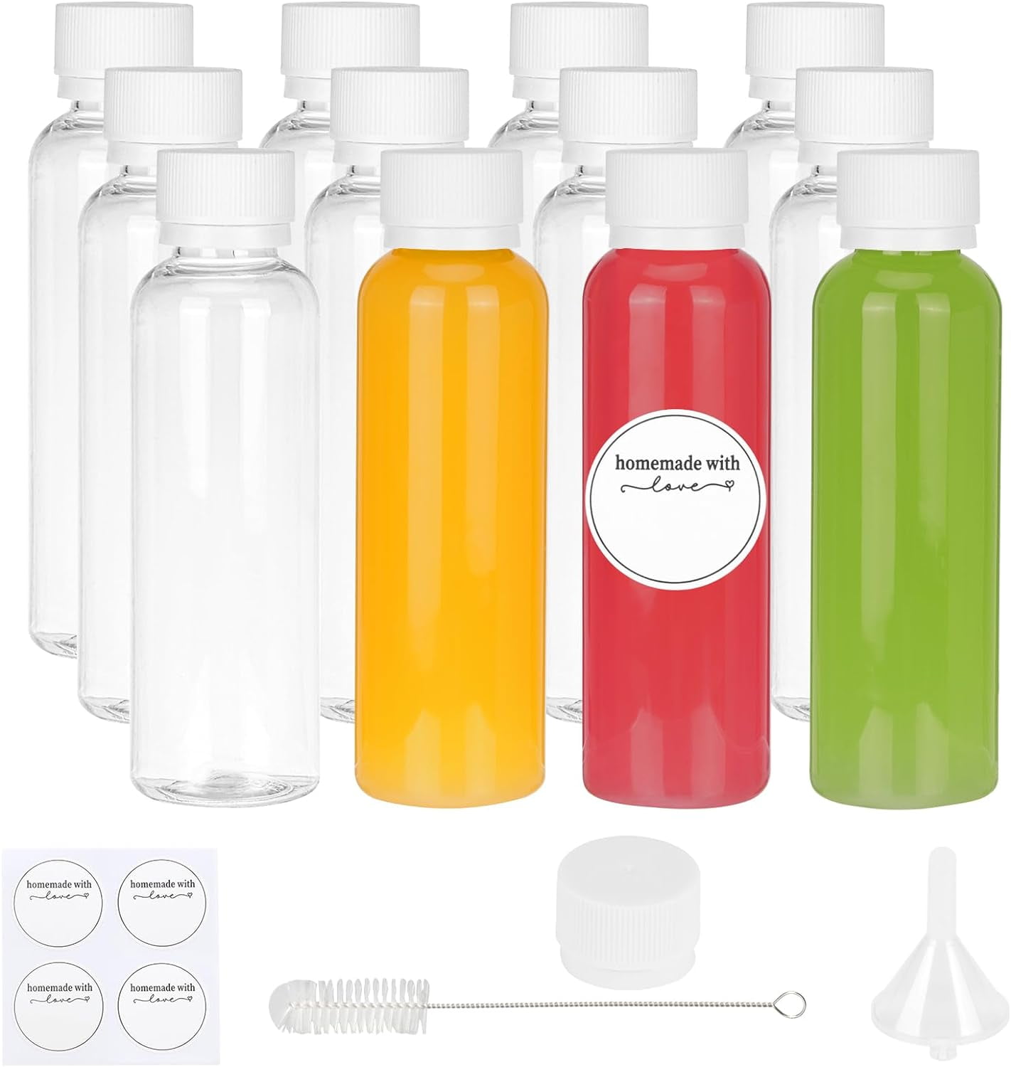 12pcs 2oz Juice Bottles for Juicing, Ginger Shots Bottles 2oz, Plastic ...