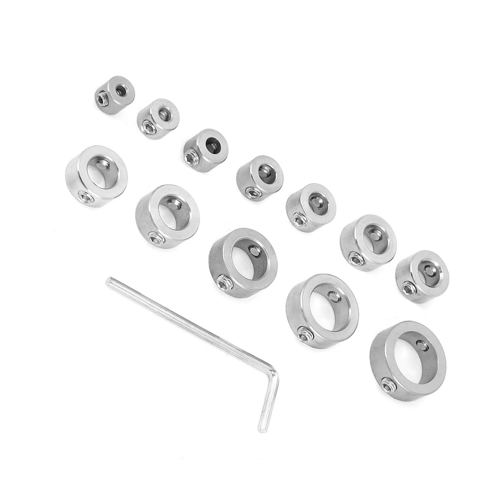 12pcs 3-16mm Stainless Steel Depth Stop Collar Drill Bit Set for ...
