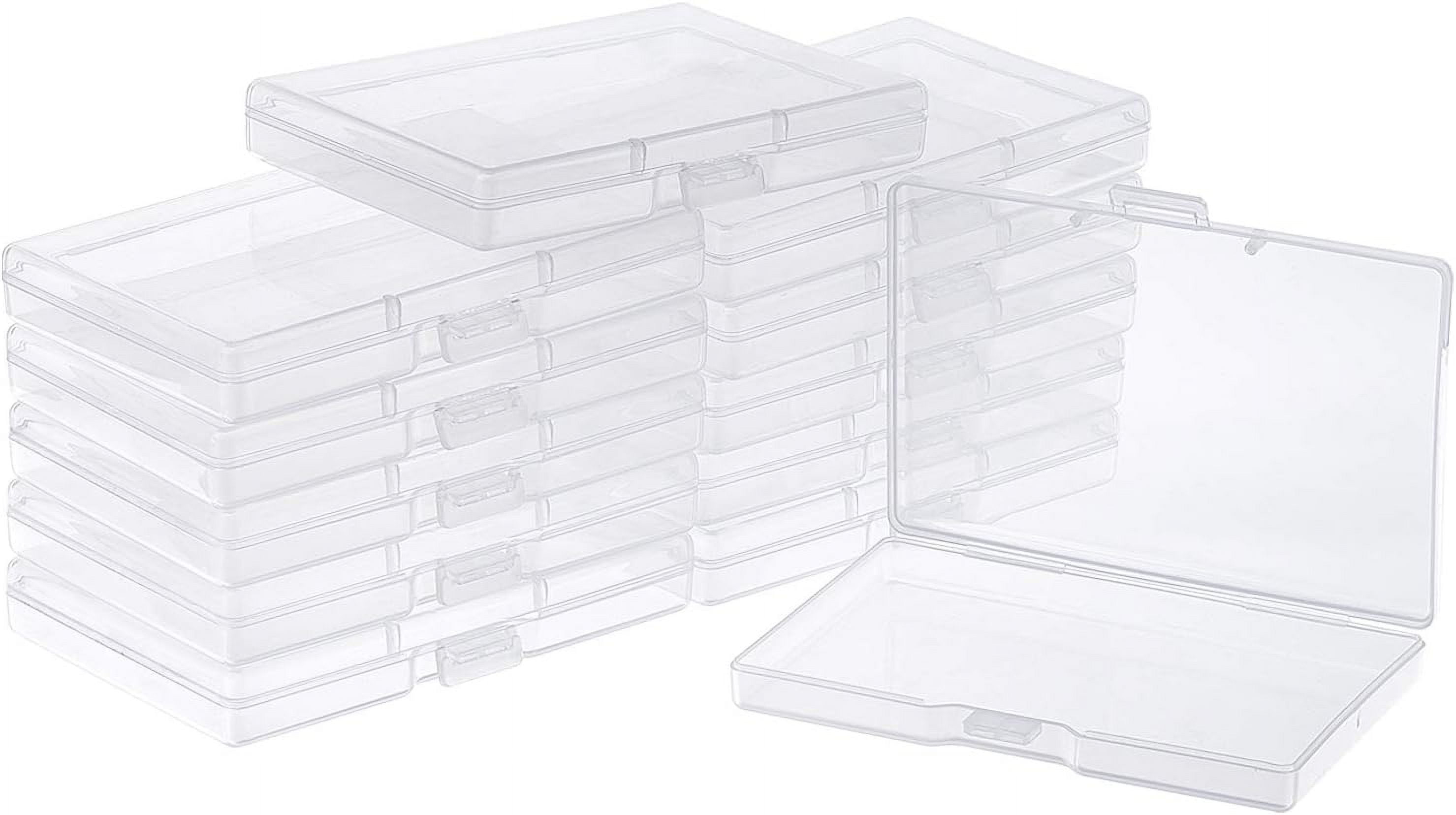 12pcs 3.7x2.5x0.6 Inch Clear Plastic Beads Storage Containers Box Clear ...