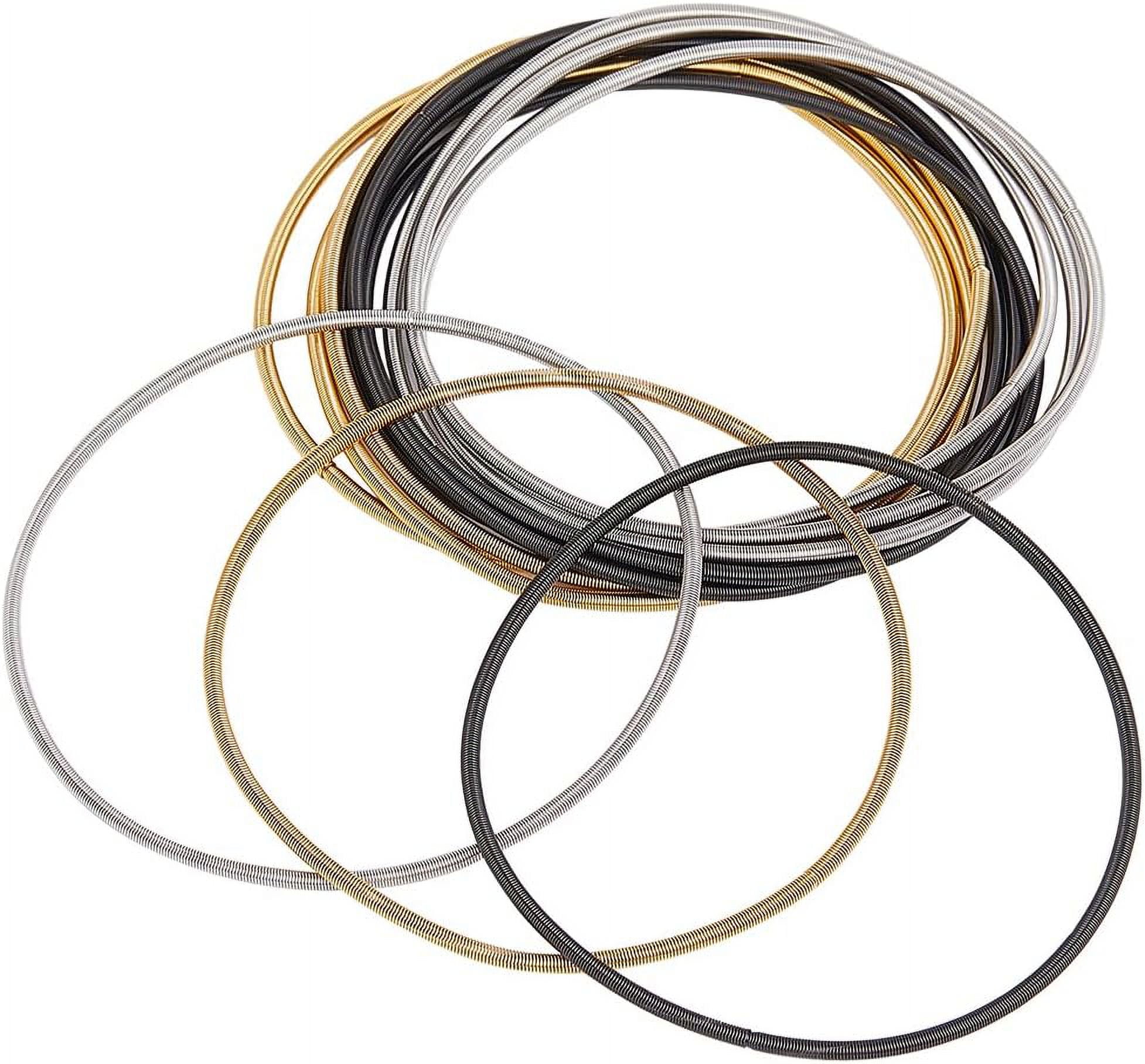 12pcs 3 Colors Guitar String Bracelets 304 Stainless Steel Stretch ...