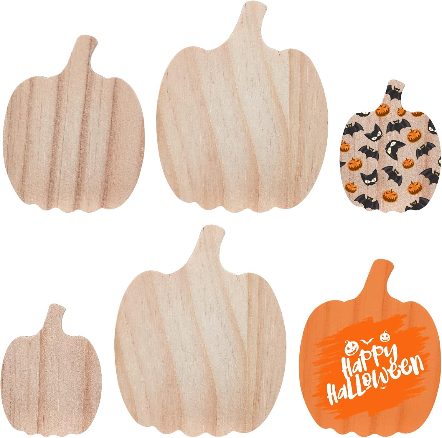 12pcs 3 Size Fall Pumpkin Wooden Cutouts Thicken Pumpkin Wooden Sign ...