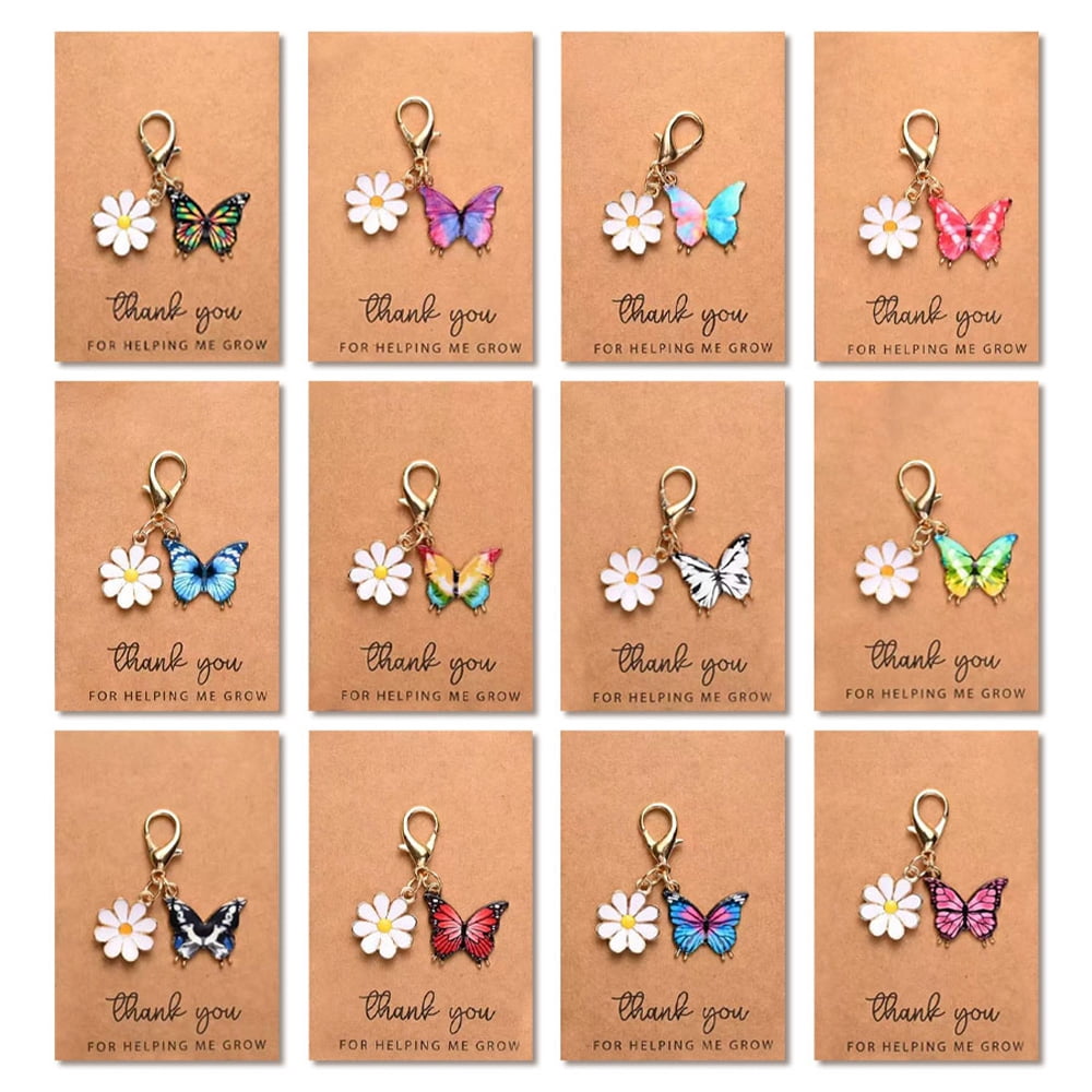12pcs/36pcs Men's And Women's Daisy Butterfly Mini Keychain, Backpack ...