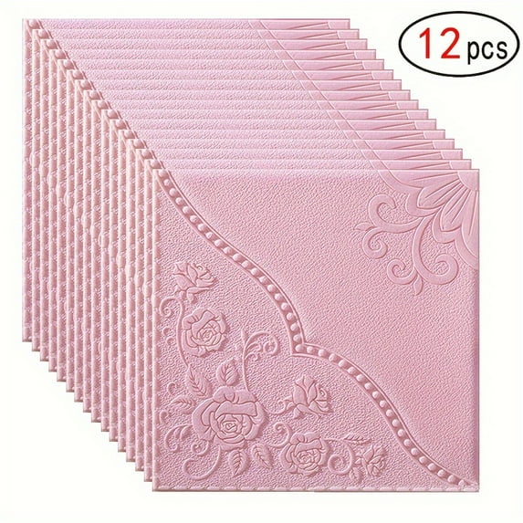 12pcs 3D Floral Vinyl Wallpaper, Self-Adhesive Peel And Stick Wall ...