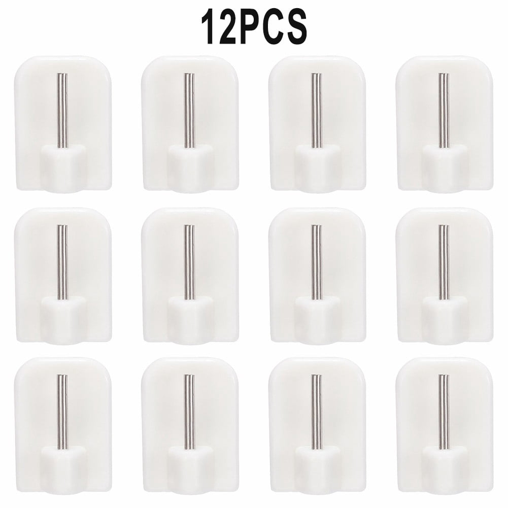 12pcs 4/8/12Pcs Curtain Hooks Hooks Curtain Rod Hook Bracket White ...