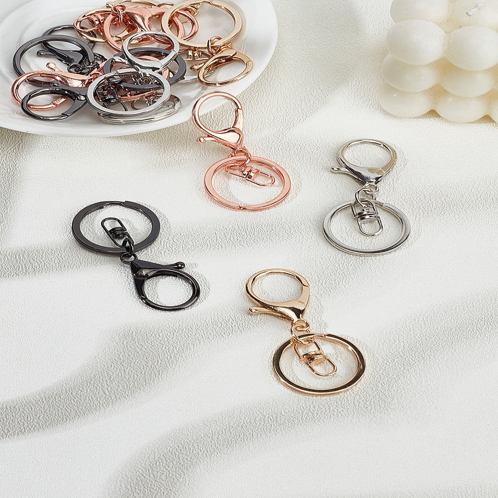 12pcs 4 styles Alloy Keychain Clasps with Lobster Claw Clasps Mixed ...